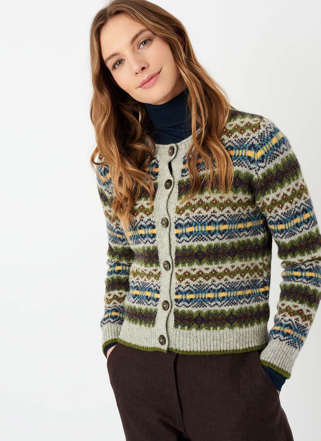 Silver Mohair Long Cardigan | Women's Cardigans | Brora UK