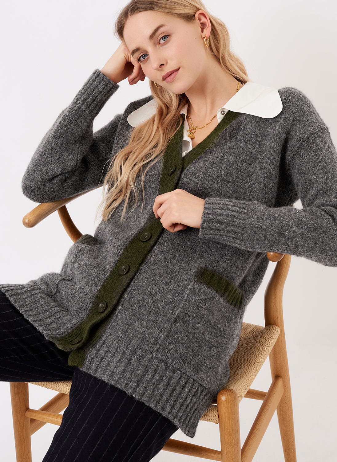 Steel Alpaca Long Line Cardigan | Women's Cardigans | Brora