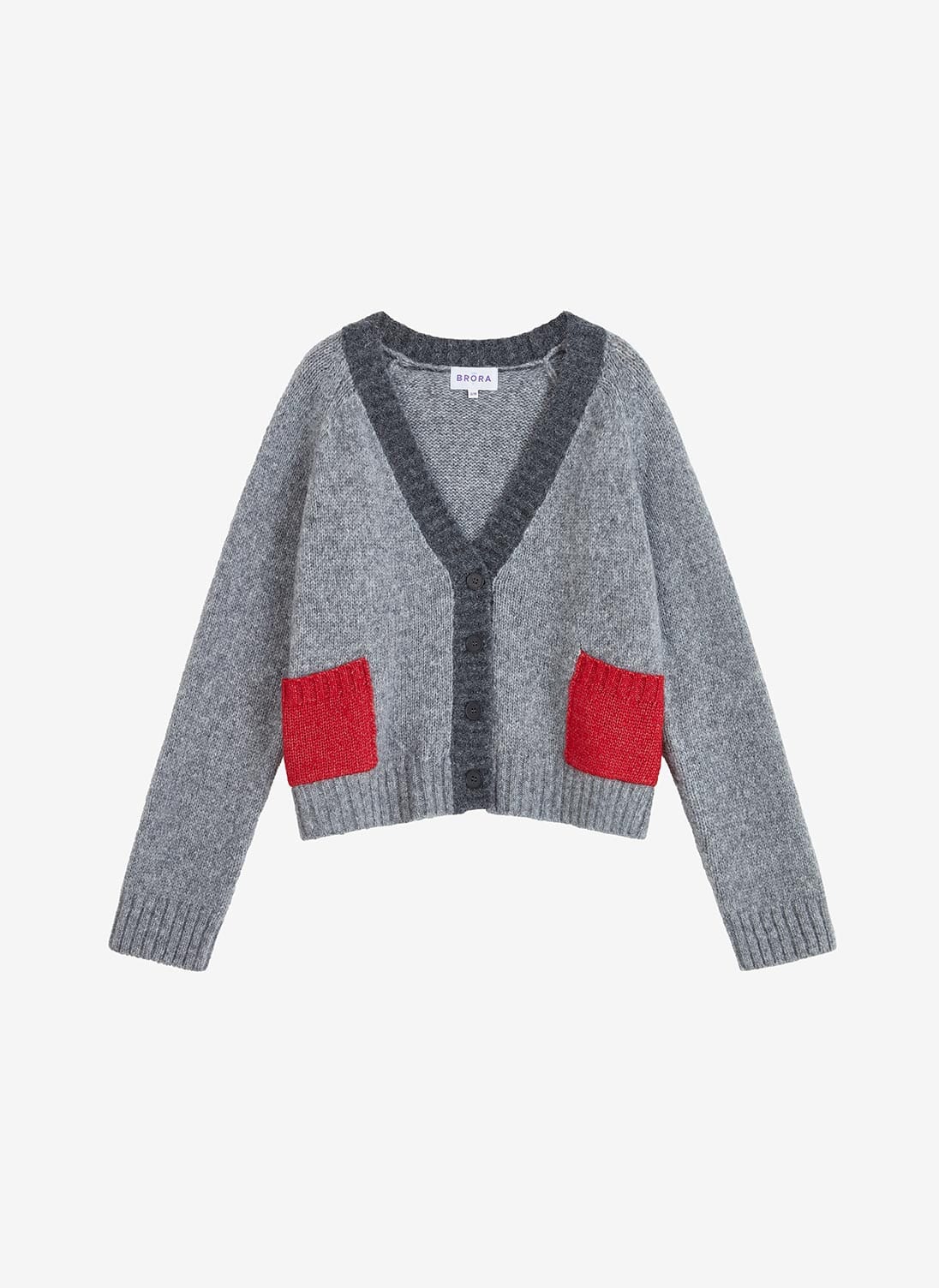 Silver Alpaca Colour Block Cardigan | Women's Cardigans | Brora