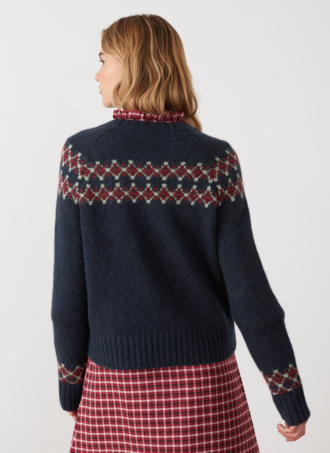 Ink Alpaca Fair Isle Yoke Jumper | Women's Jumpers | Brora