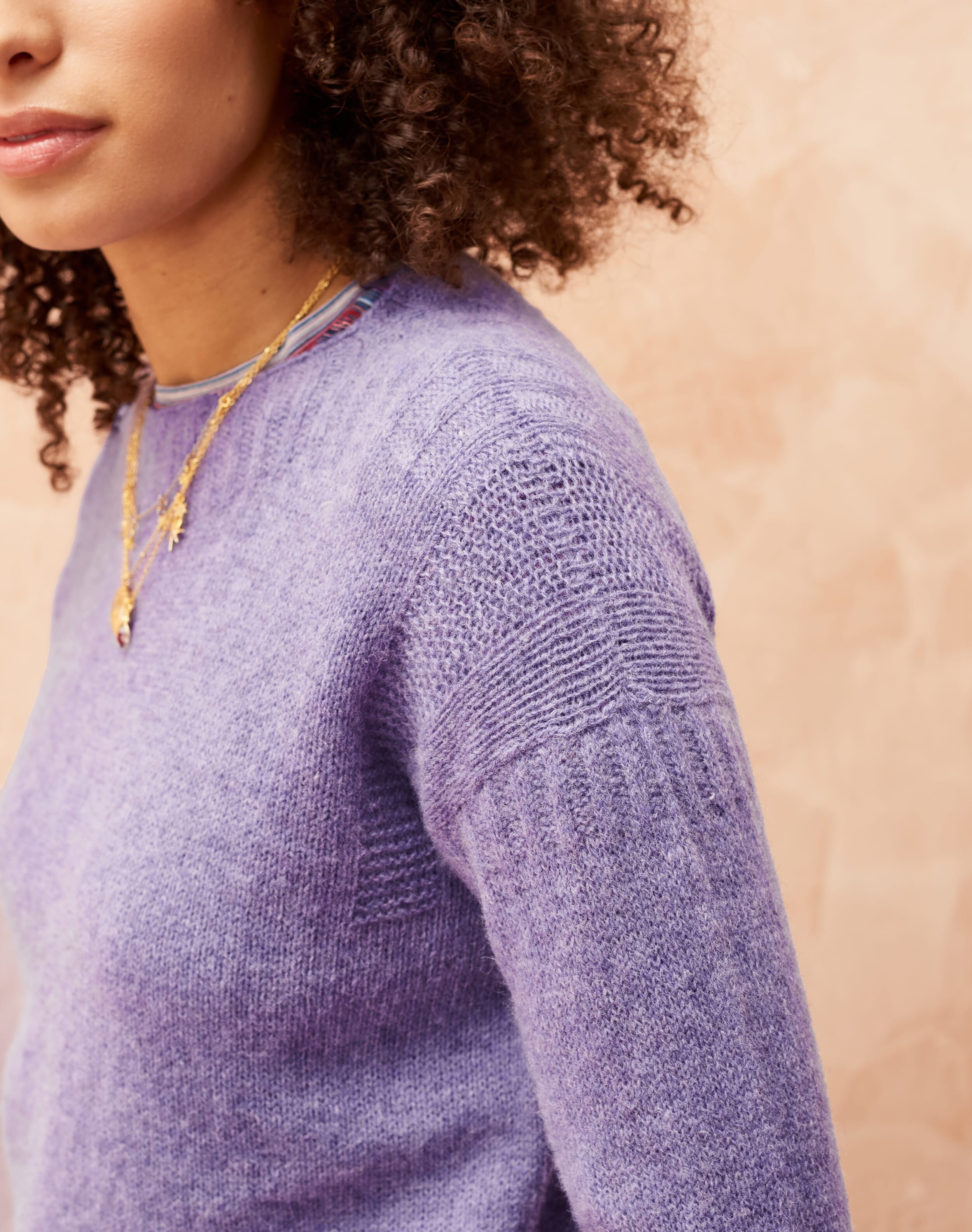 Wool Guernsey Jumper in Crocus | Knitwear | Brora
