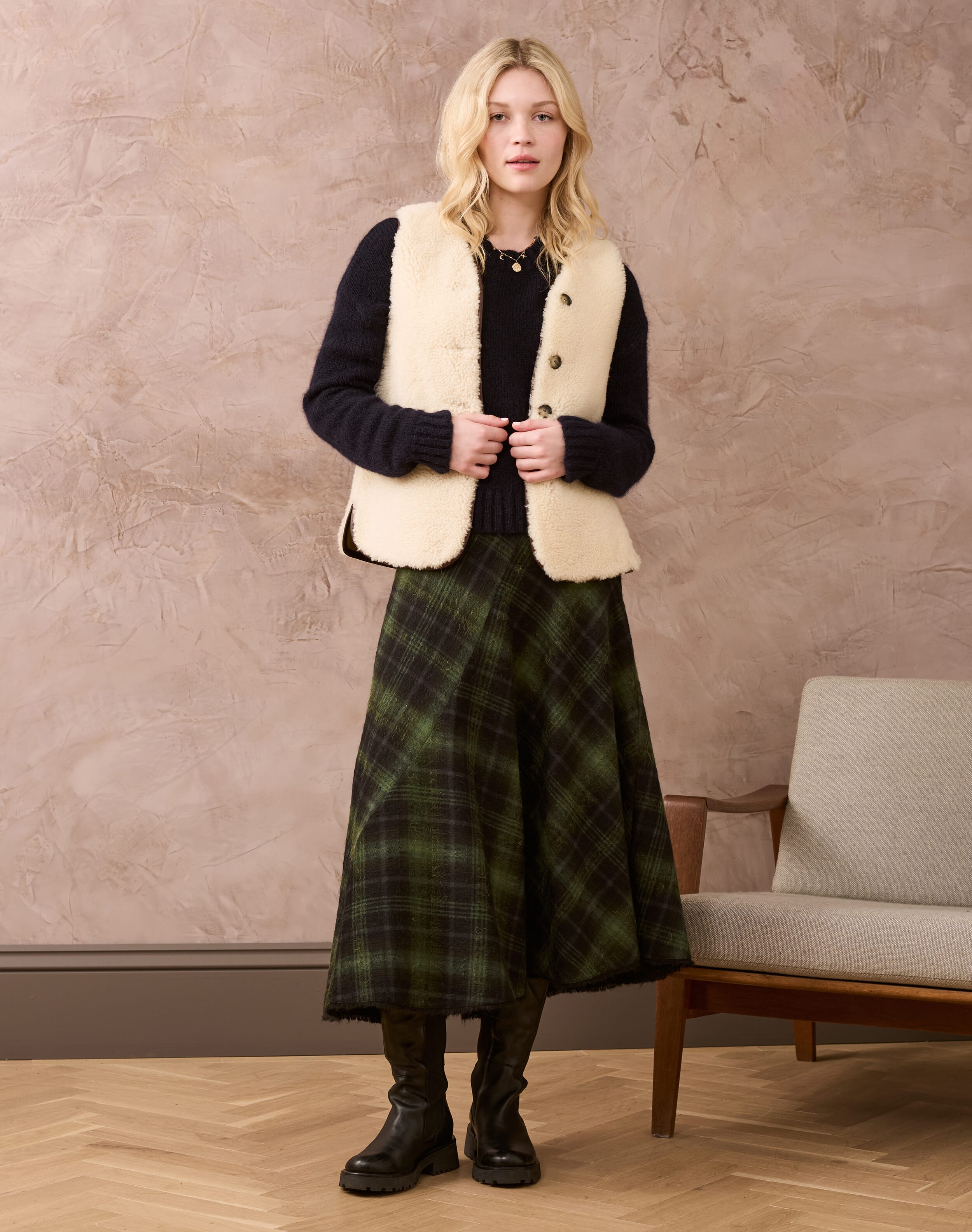 Navy Alpaca Boxy Jumper | Women's Knitwear | Brora Sale