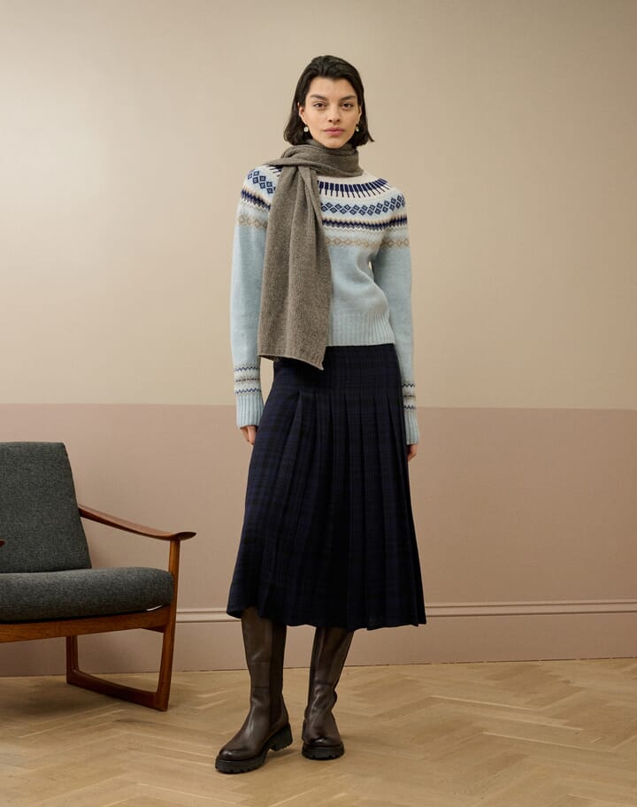 Supersoft Lamsbwool Fairisle Jumper in Mineral | Clearance