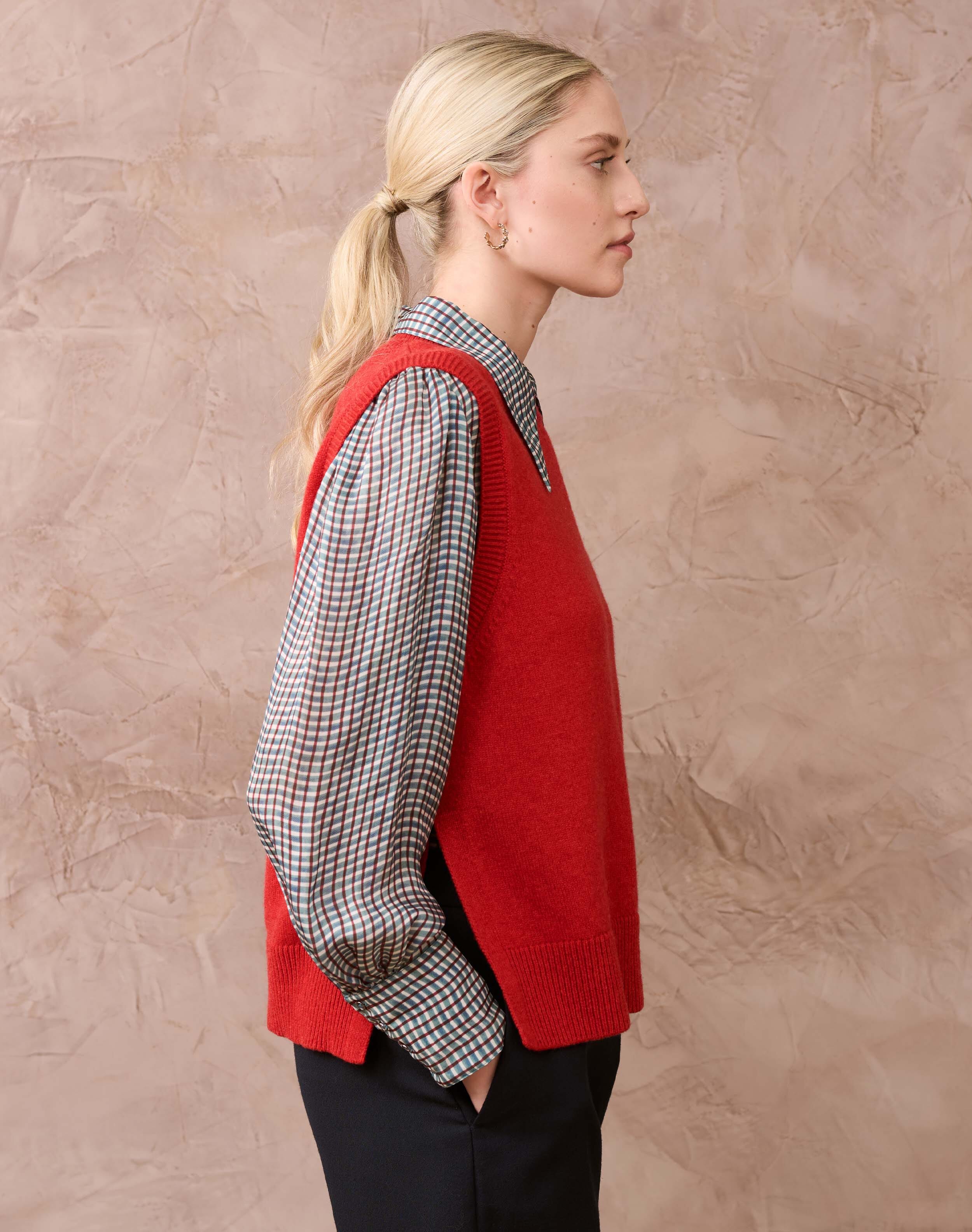 Red Supersoft Lambswool Tank | Women's Knitwear | Brora Sale