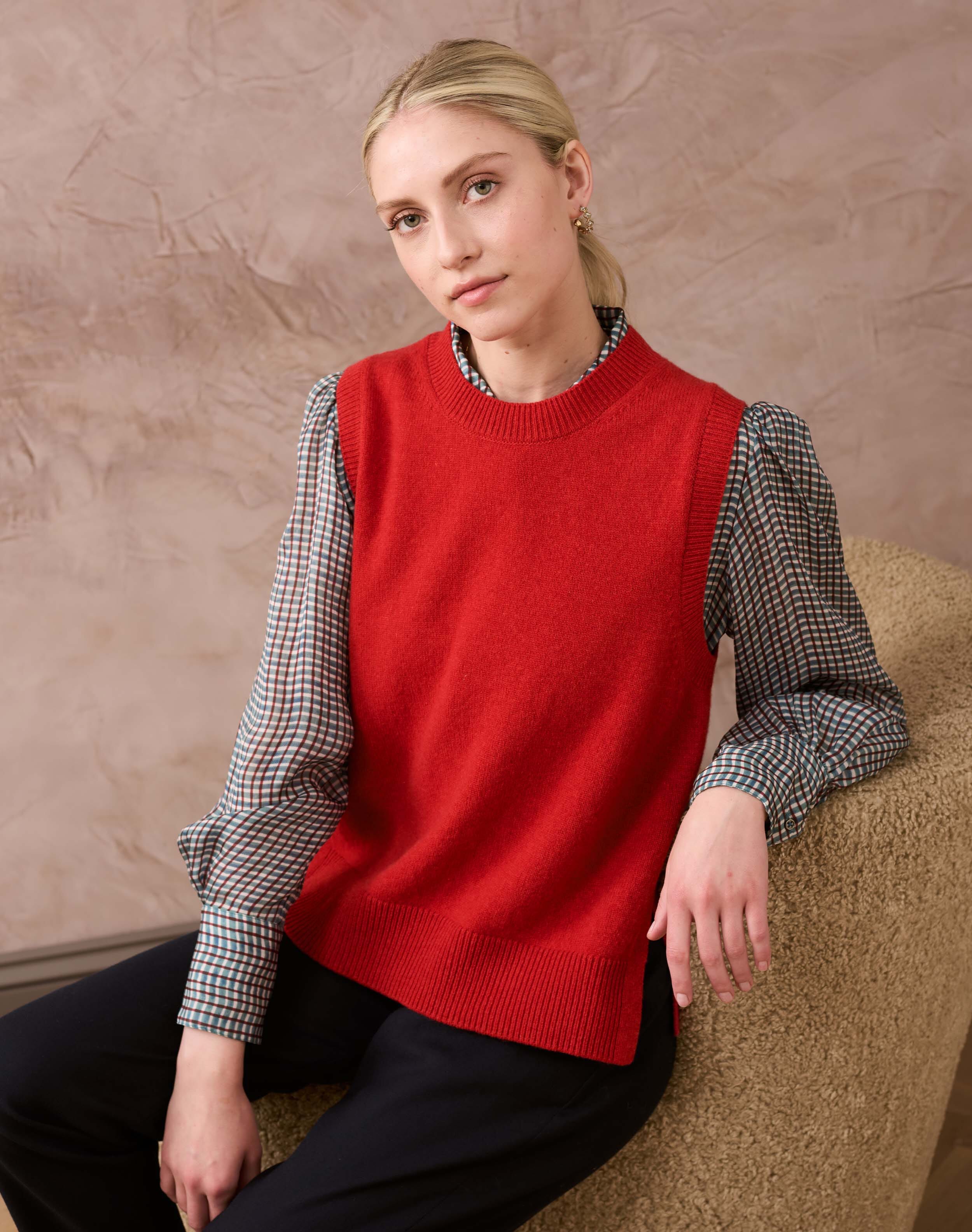 Red Supersoft Lambswool Tank | Women's Knitwear | Brora Sale