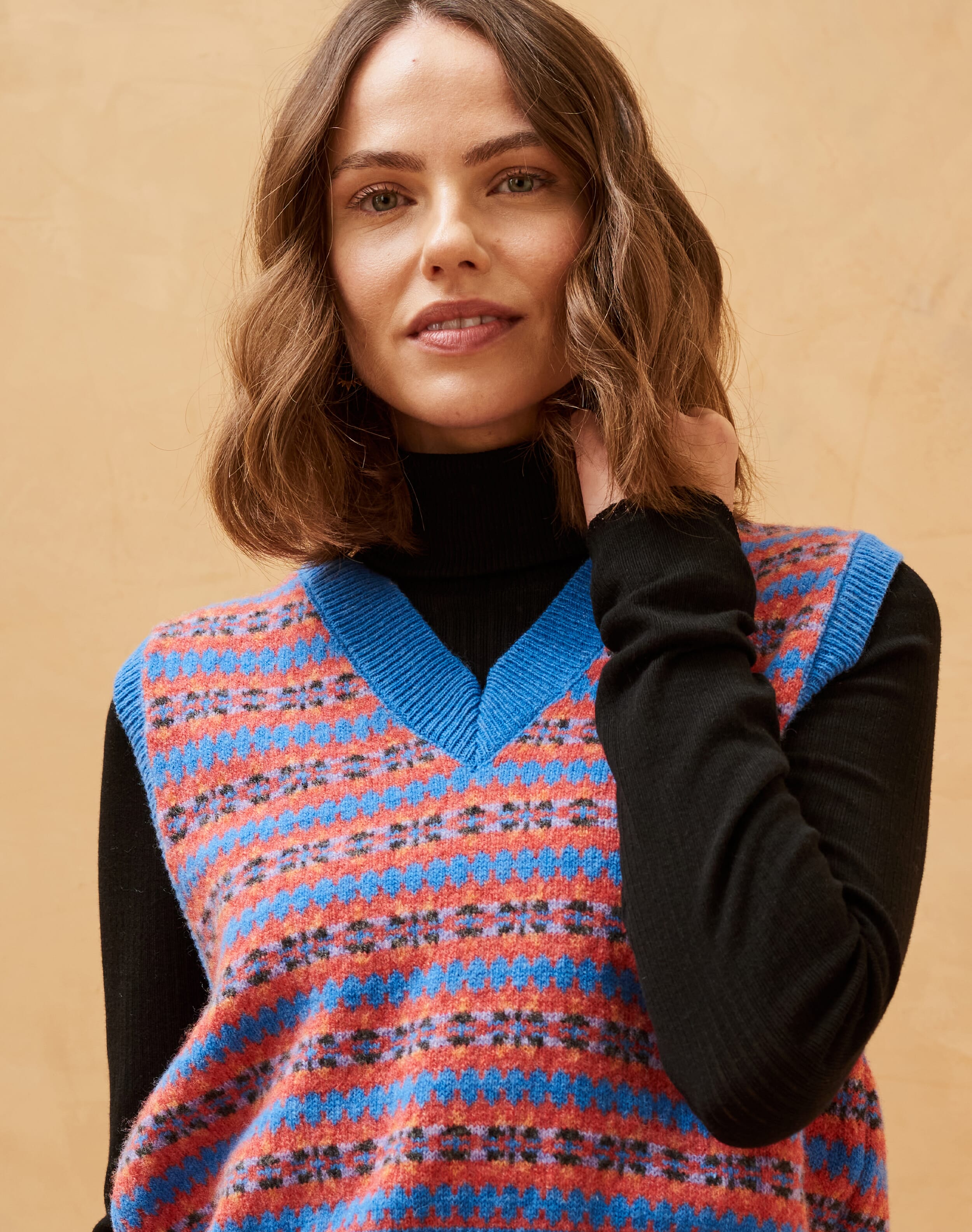 Blue Merino Fair Isle Tank | Women's Tanks | Brora Fashion