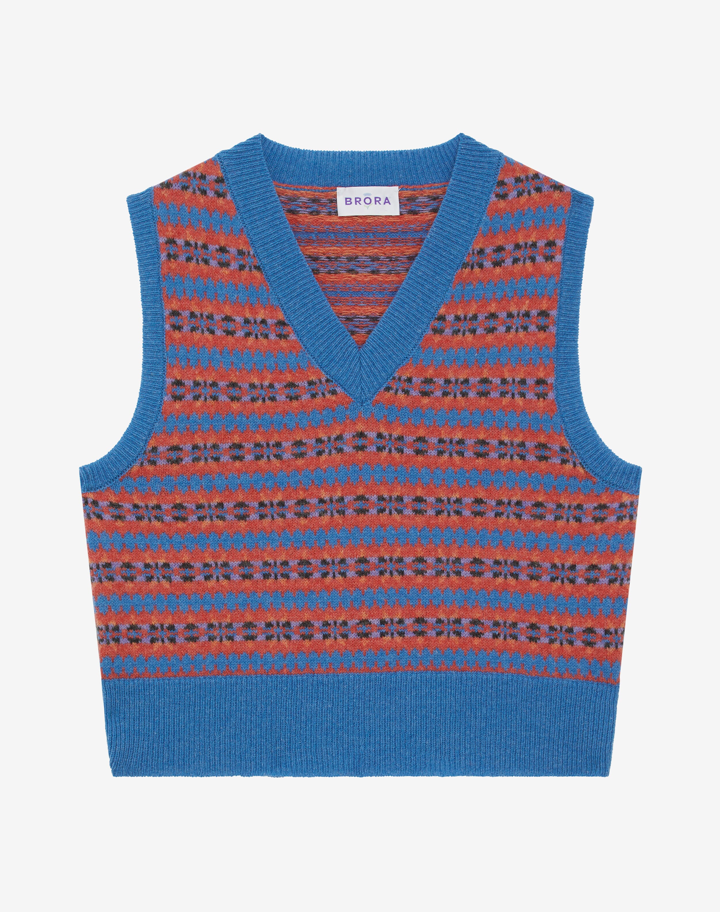 Blue Merino Fair Isle Tank | Women's Tanks | Brora Fashion