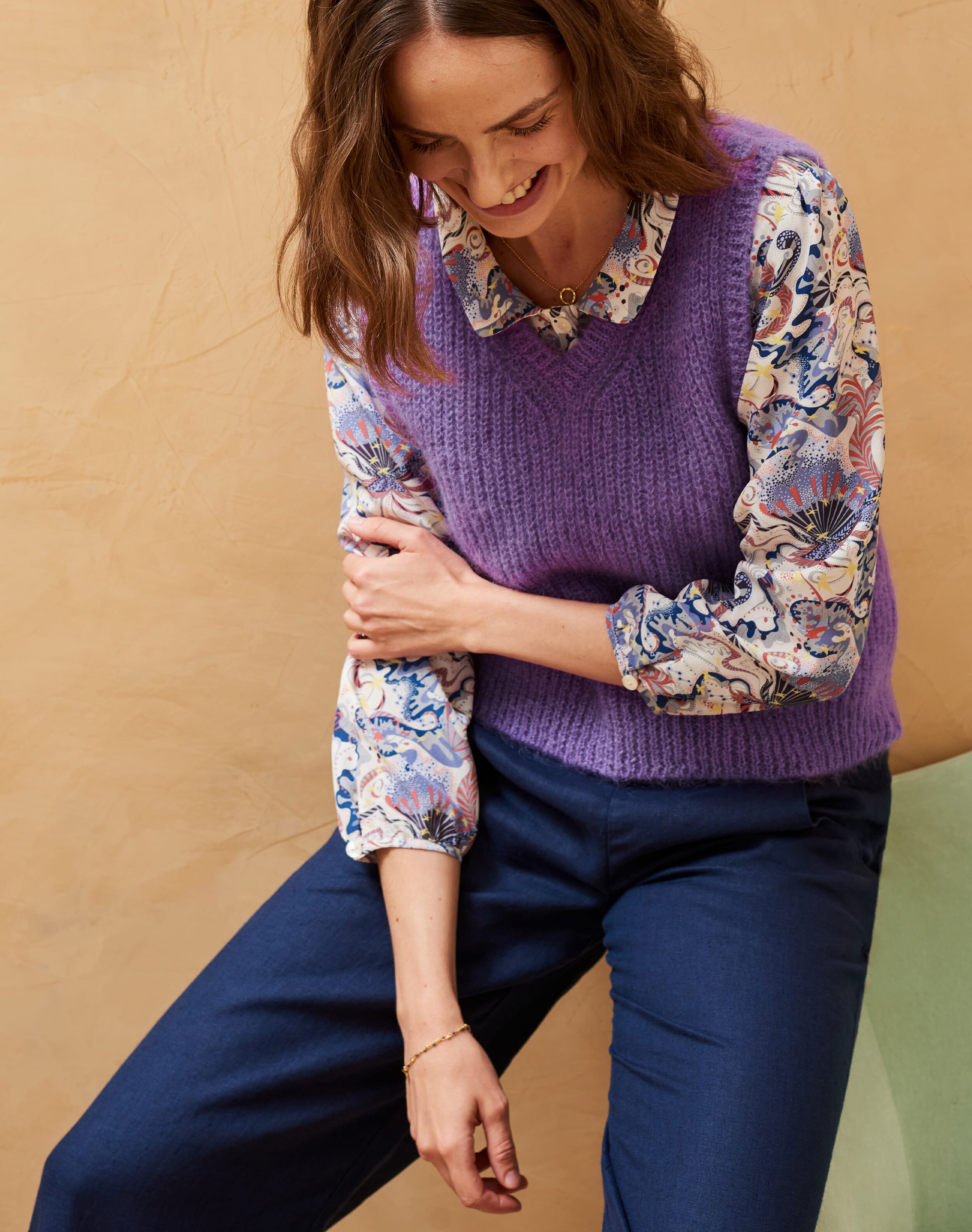 Purple Mohair Ribbed Tank | Women's Tanks | Brora Fashion