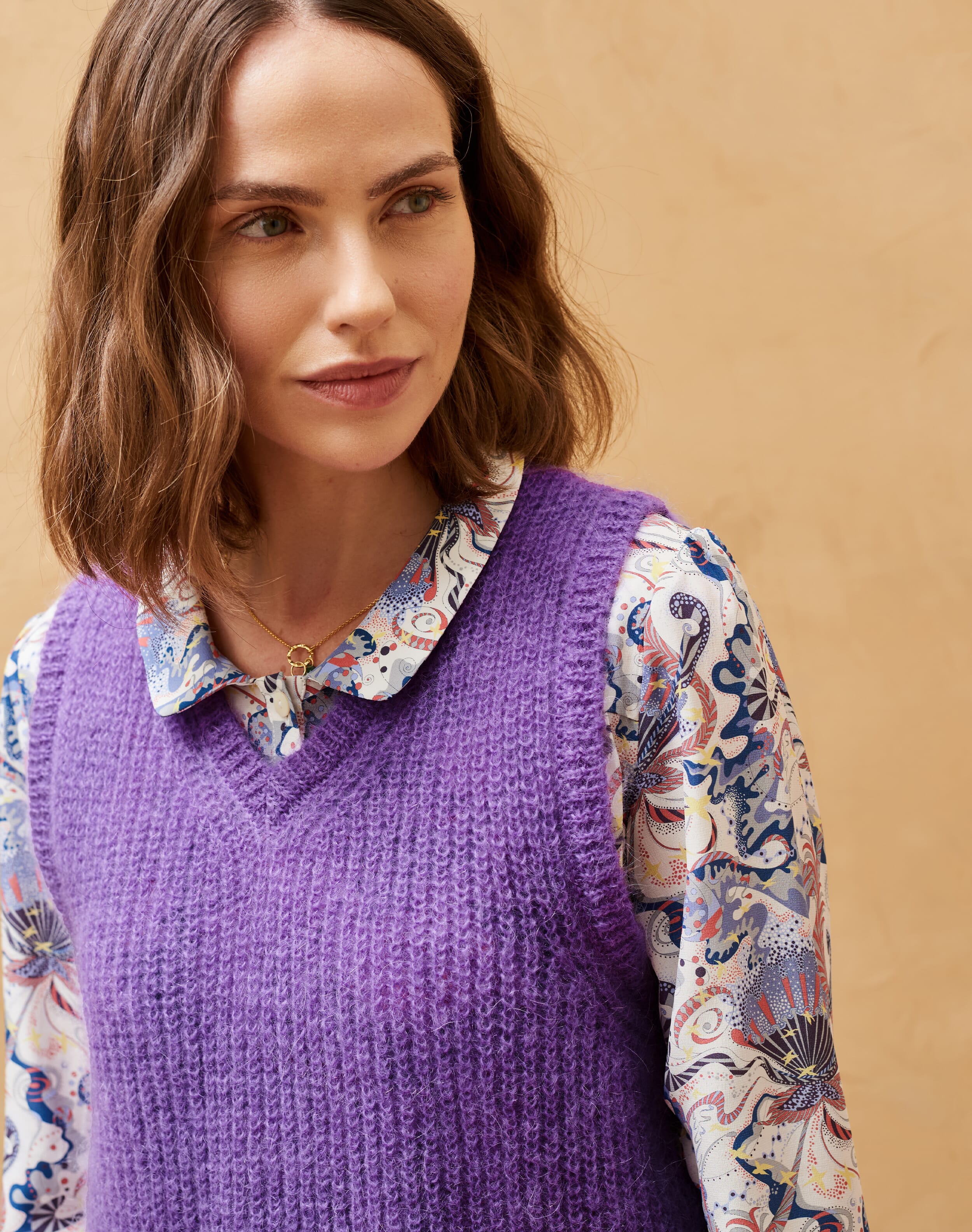 Purple Mohair Ribbed Tank | Women's Tanks | Brora Fashion