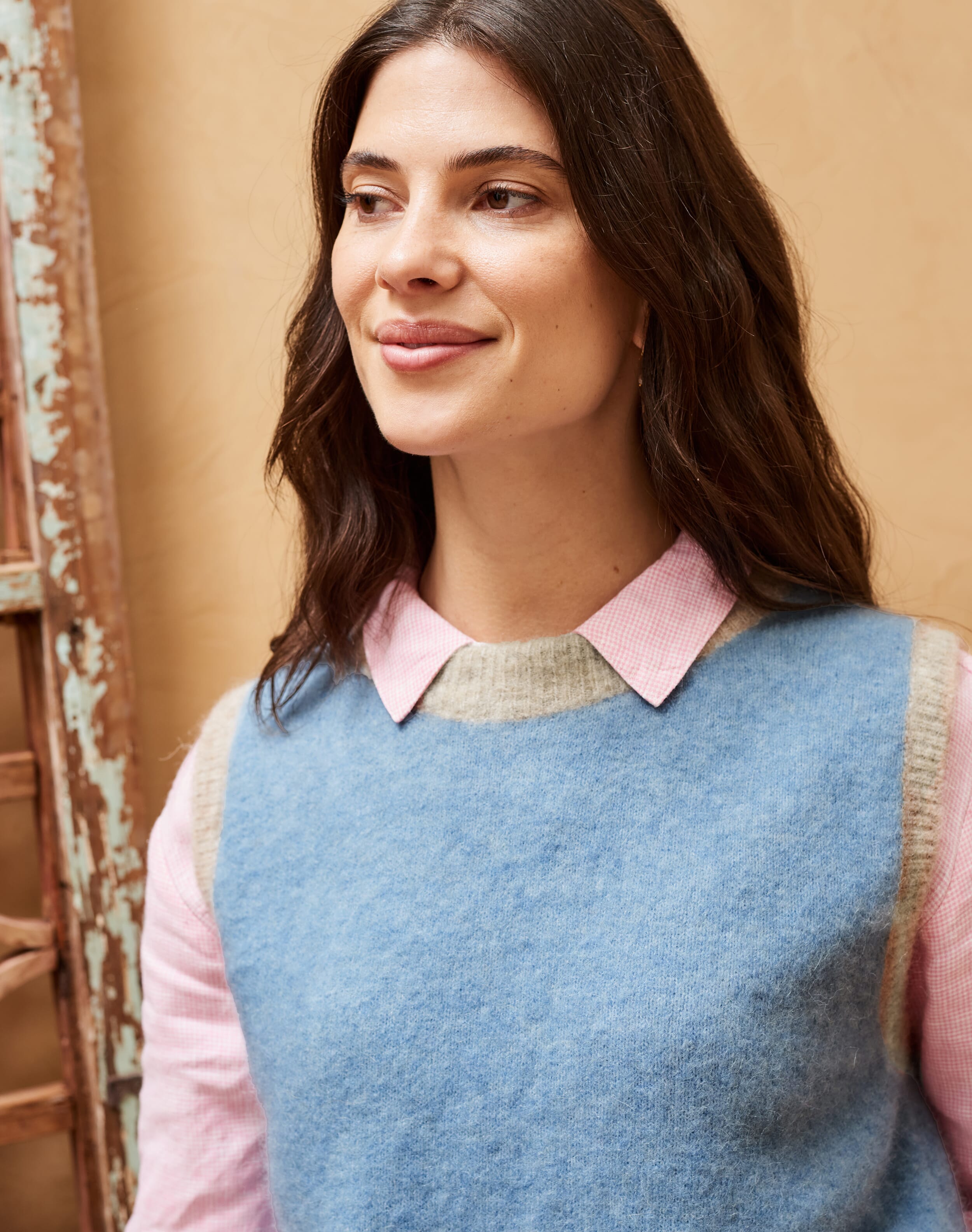 Blue Alpaca Colour Block Tank | Women's Tanks | Brora Fashion