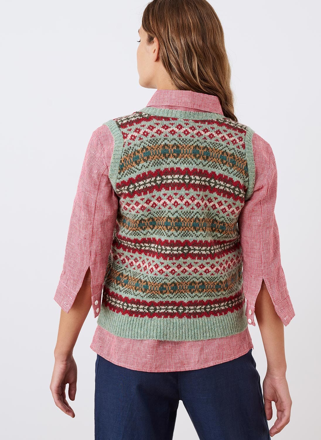 Sage Wool Fair Isle Tank | Women's Tanks & Vests | Brora