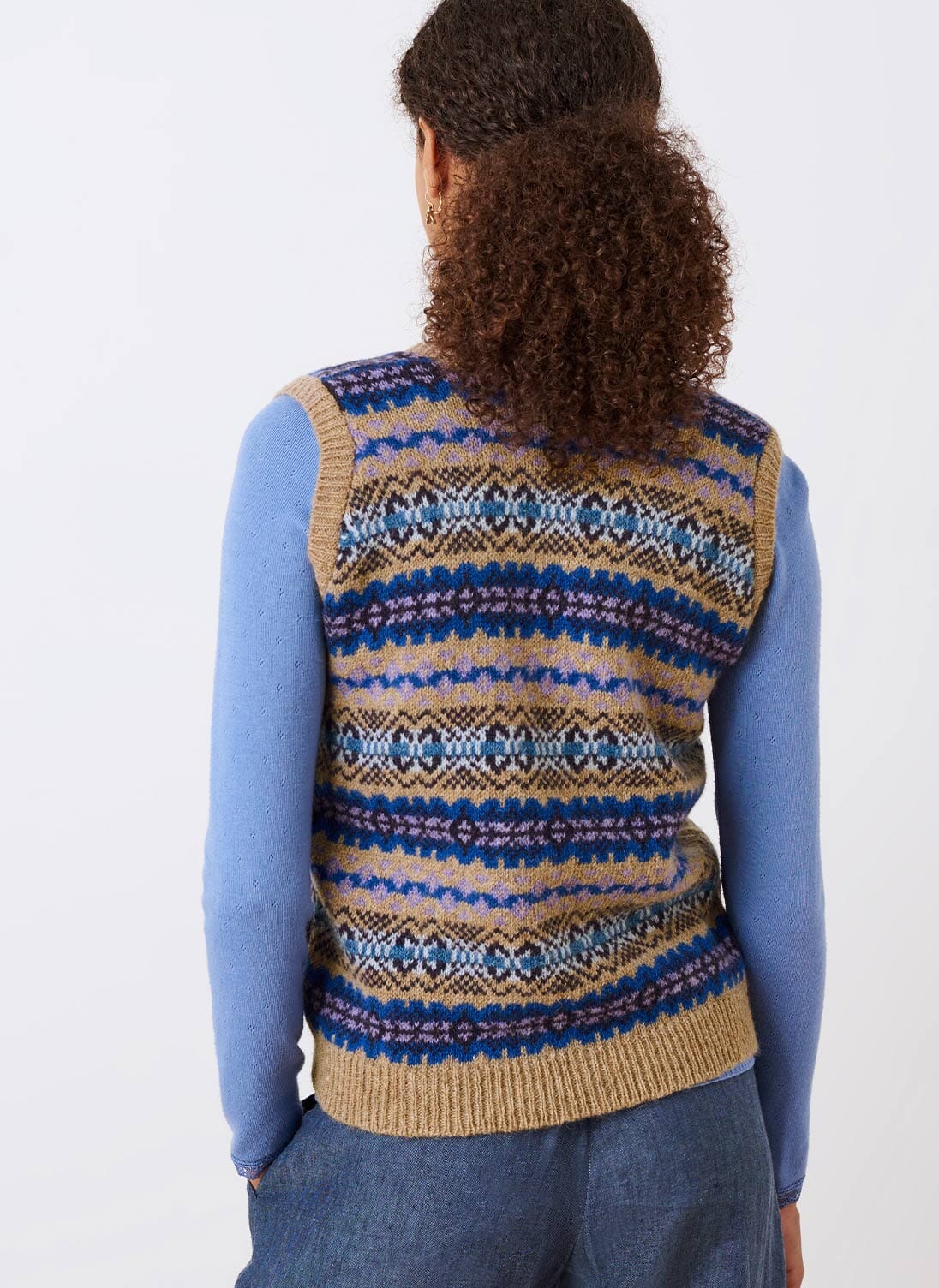 Oak Wool Fair Isle Tank | Women's Tanks & Vests | Brora