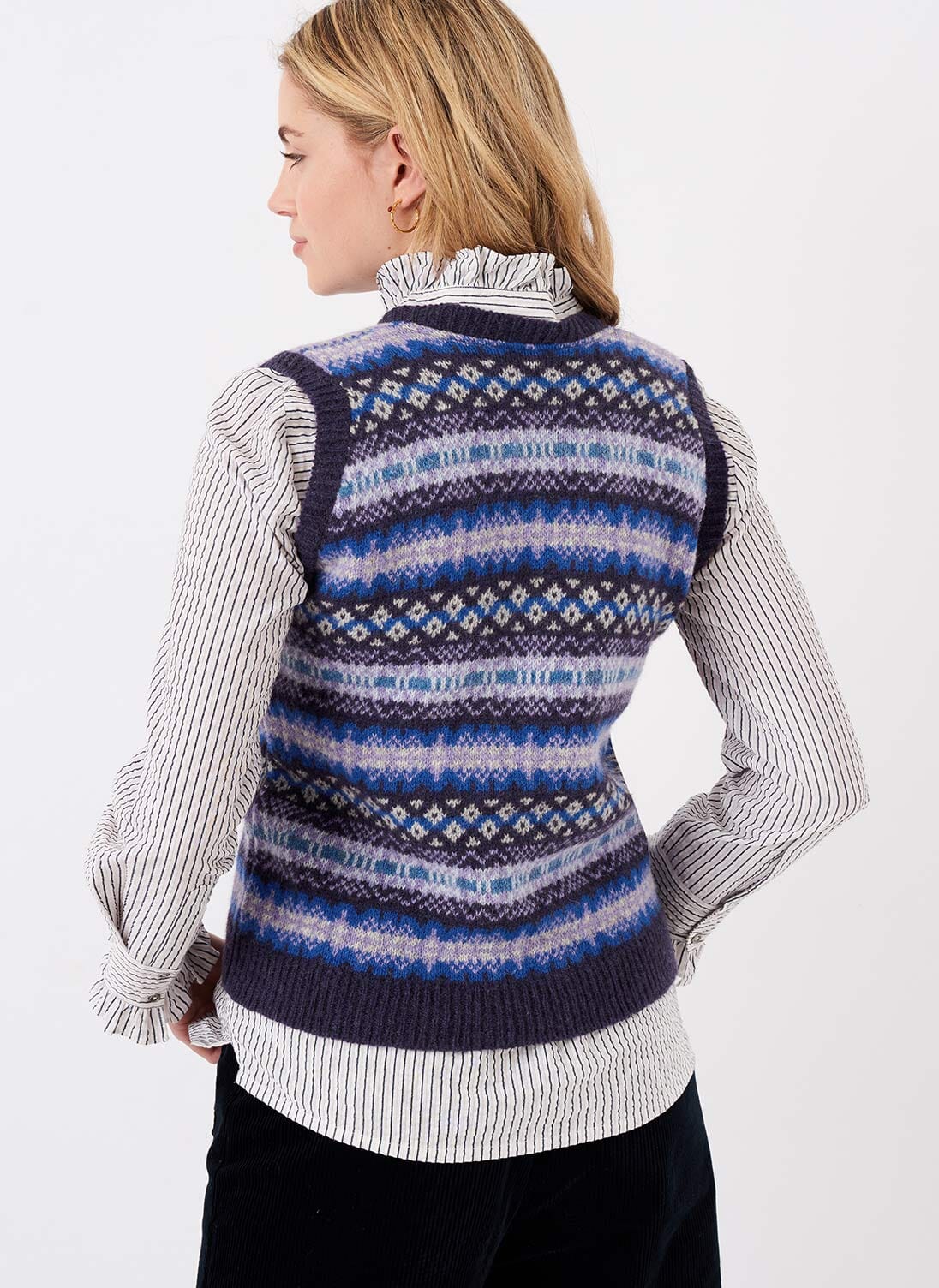 Blackcurrant Wool Fair Isle Tank | Tank Tops & Vests | Brora