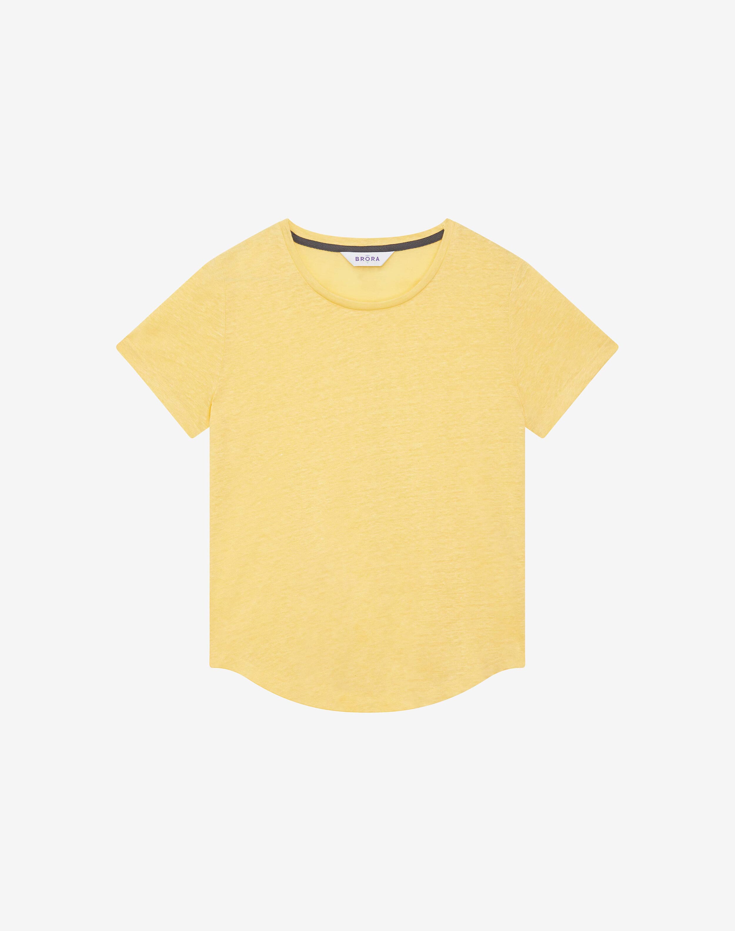 Yellow Linen Knit T-Shirt | Women's Tops | Brora Fashion