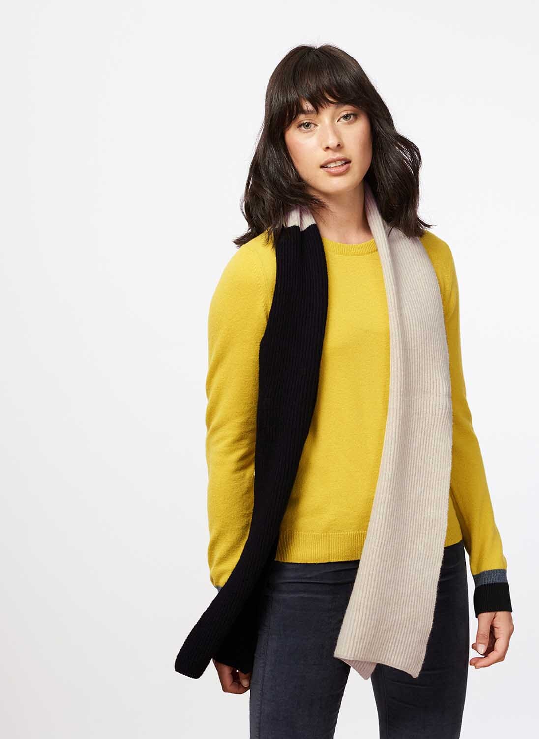 Black & Swan Cashmere Colour Block Scarf | Brora