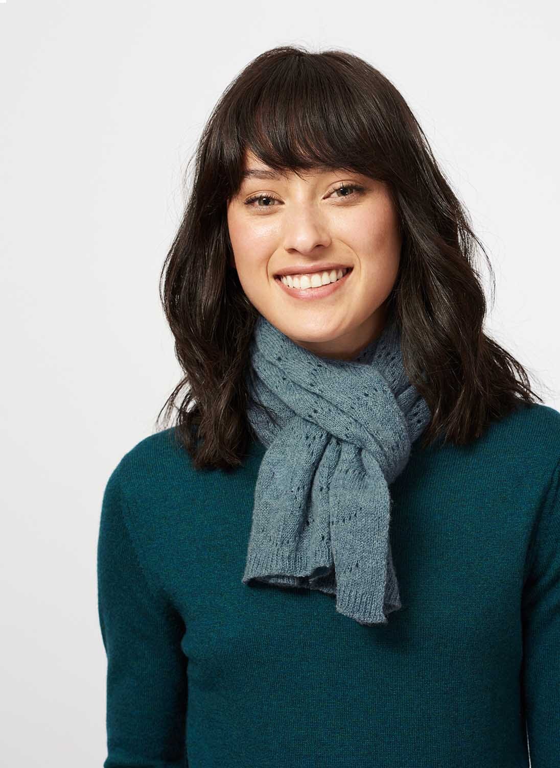 Glacier Cashmere Pointelle Scarf | Women's Cashmere | Brora