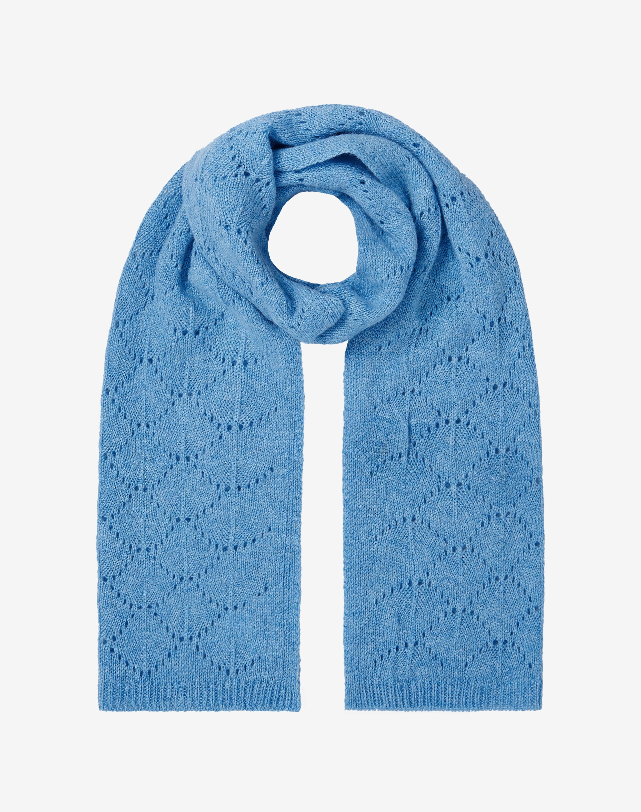 Cashmere Pointelle Scarf In Sky Women s Accessories Brora