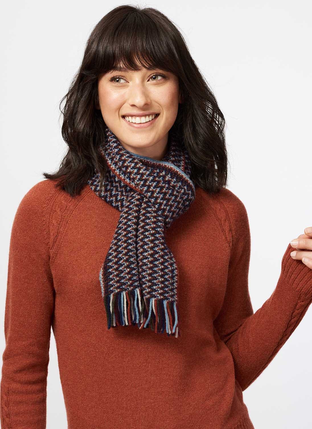 Rust & Sorrel Cashmere Speckle Scarf | Brora