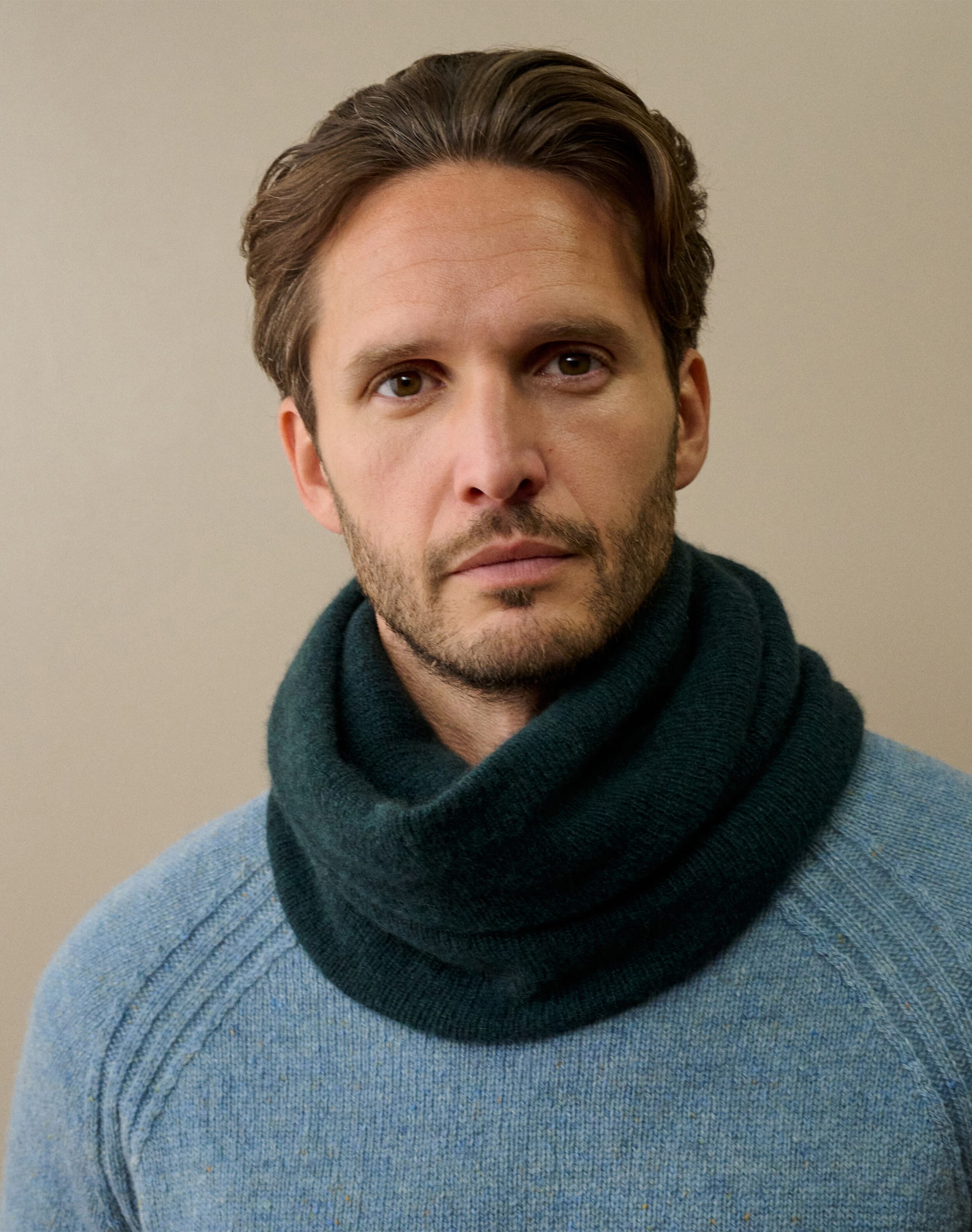 Scottish Cashmere Gauzy Snood in Ivy | Brora Accessories