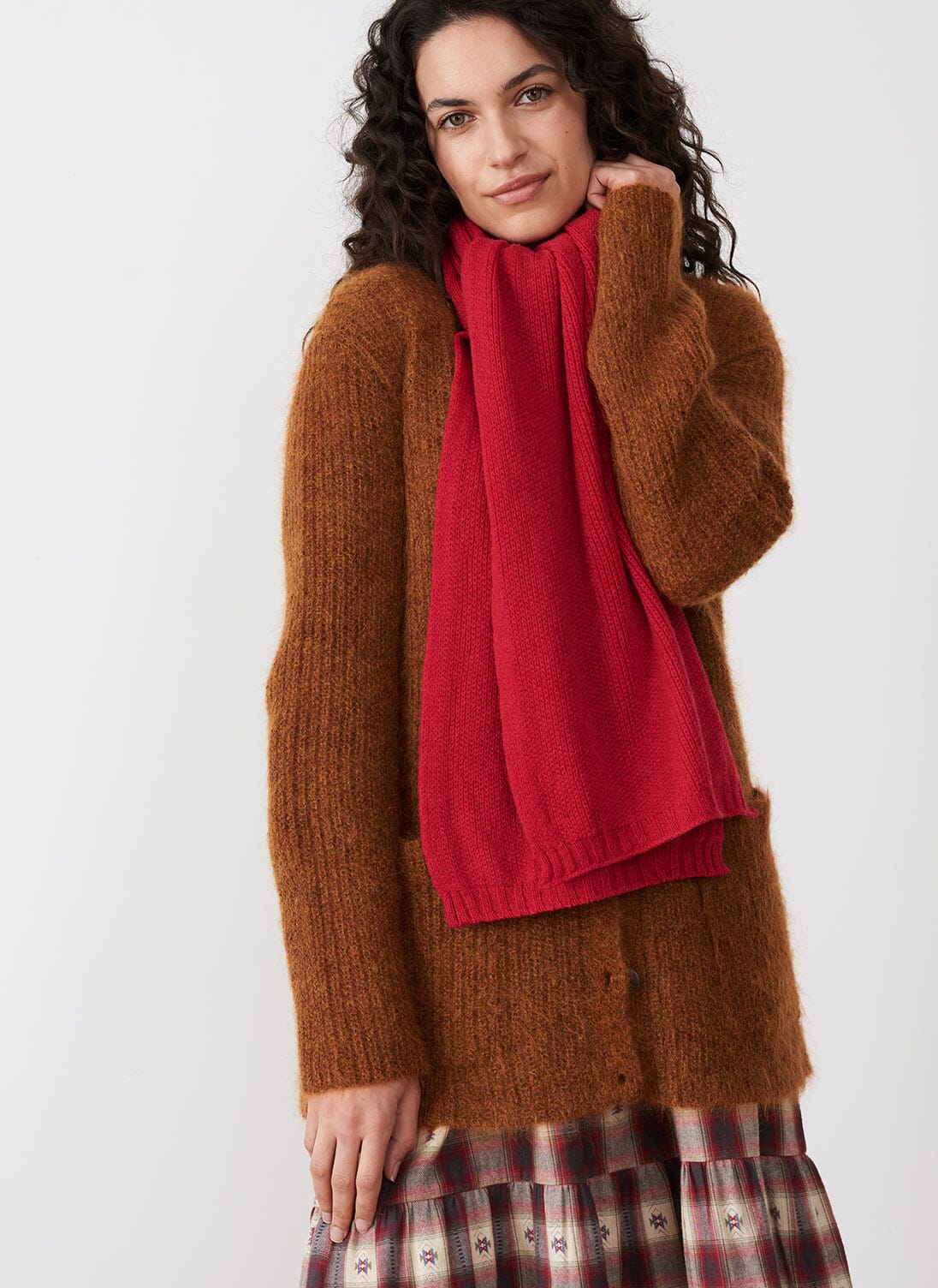 Flame Cashmere Knitted Scarf | Cashmere Scarves | Brora