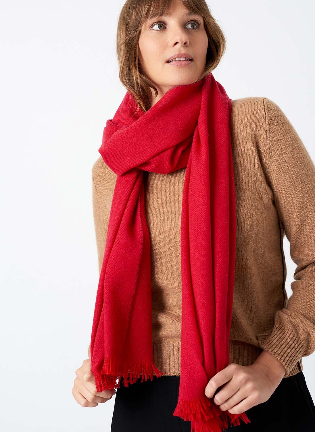 Crimson Cashmere Stole | Cashmere Scarves & Stoles | Brora