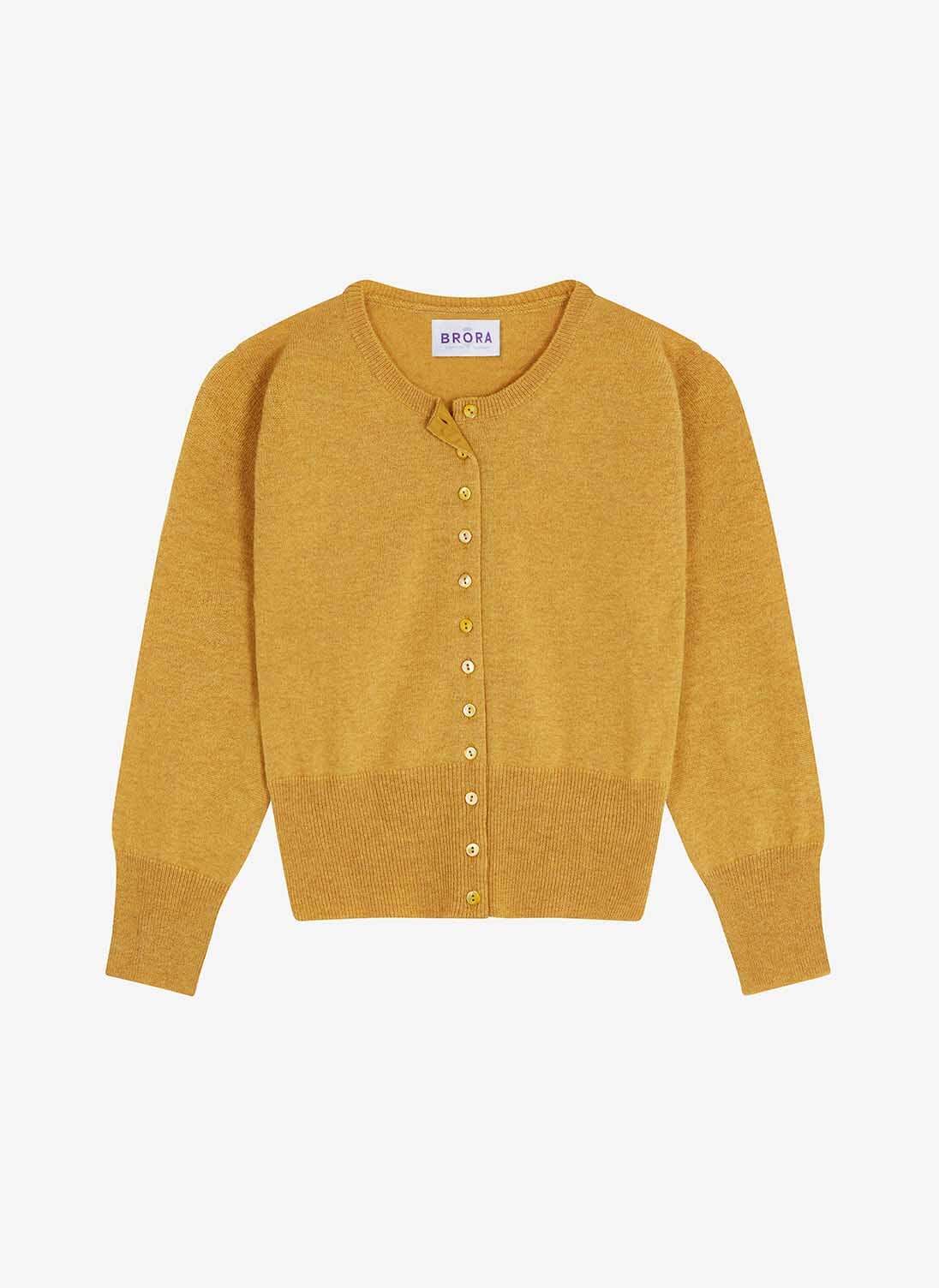 Ochre Women's Cashmere Cropped Cardigan | Brora UK