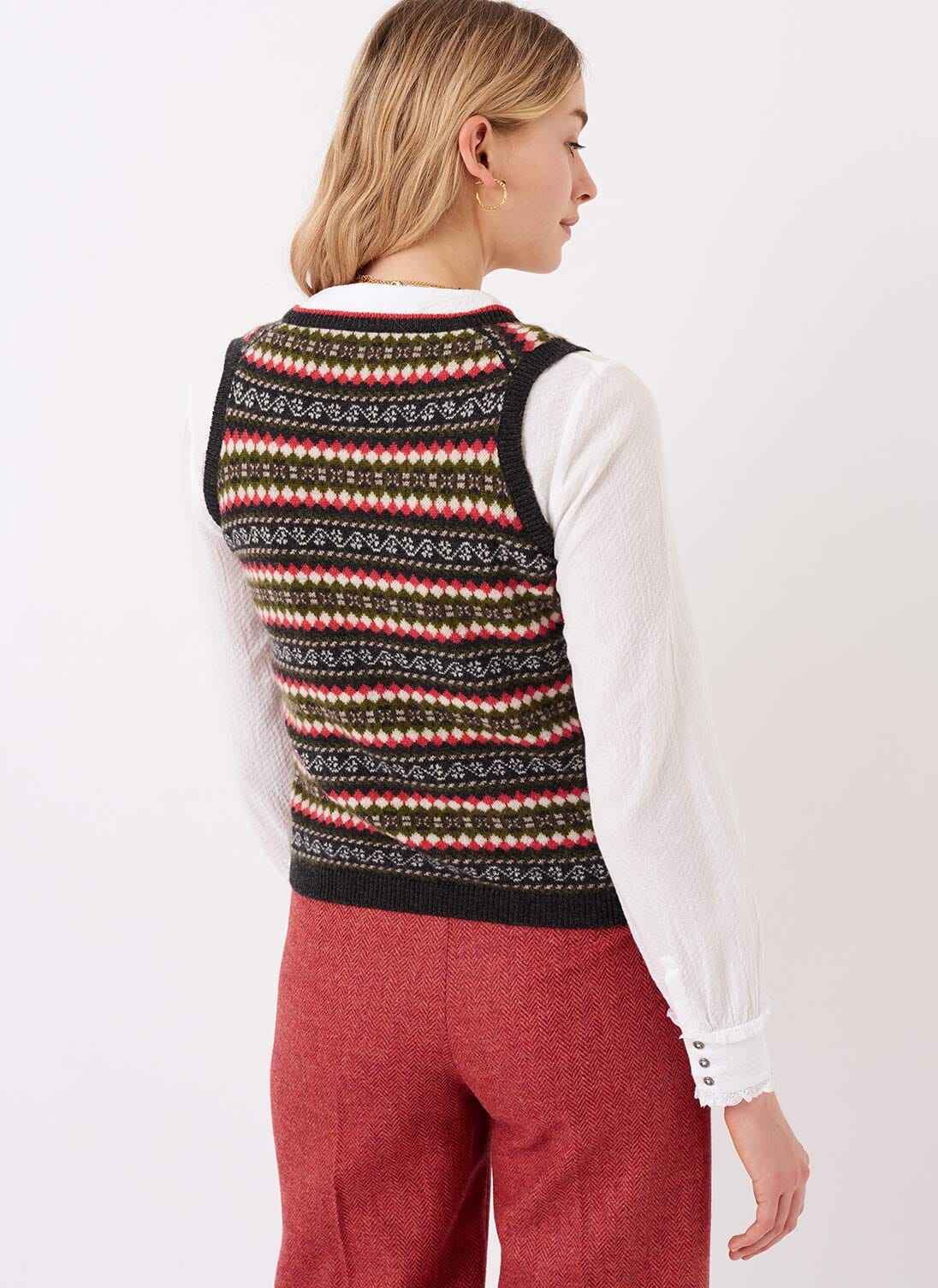 Carbon Cashmere Fair Isle Tank | Fair Isle Tank Tops | Brora
