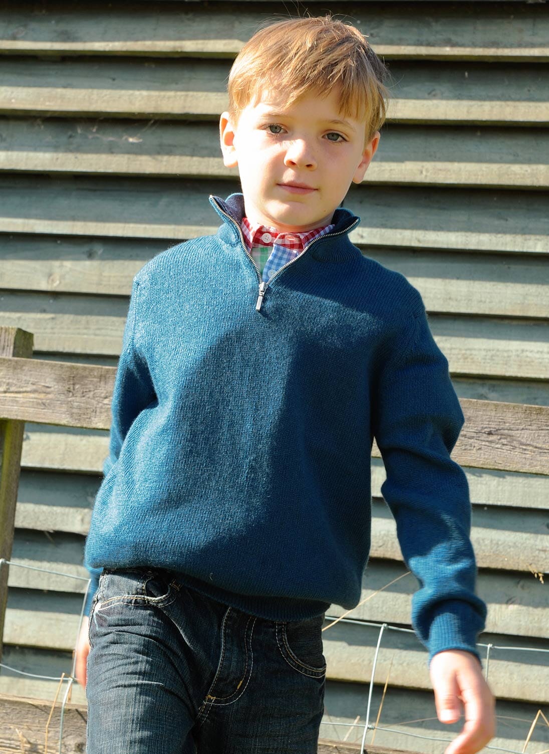 Marine Cashmere Zip Turtle Neck | Brora