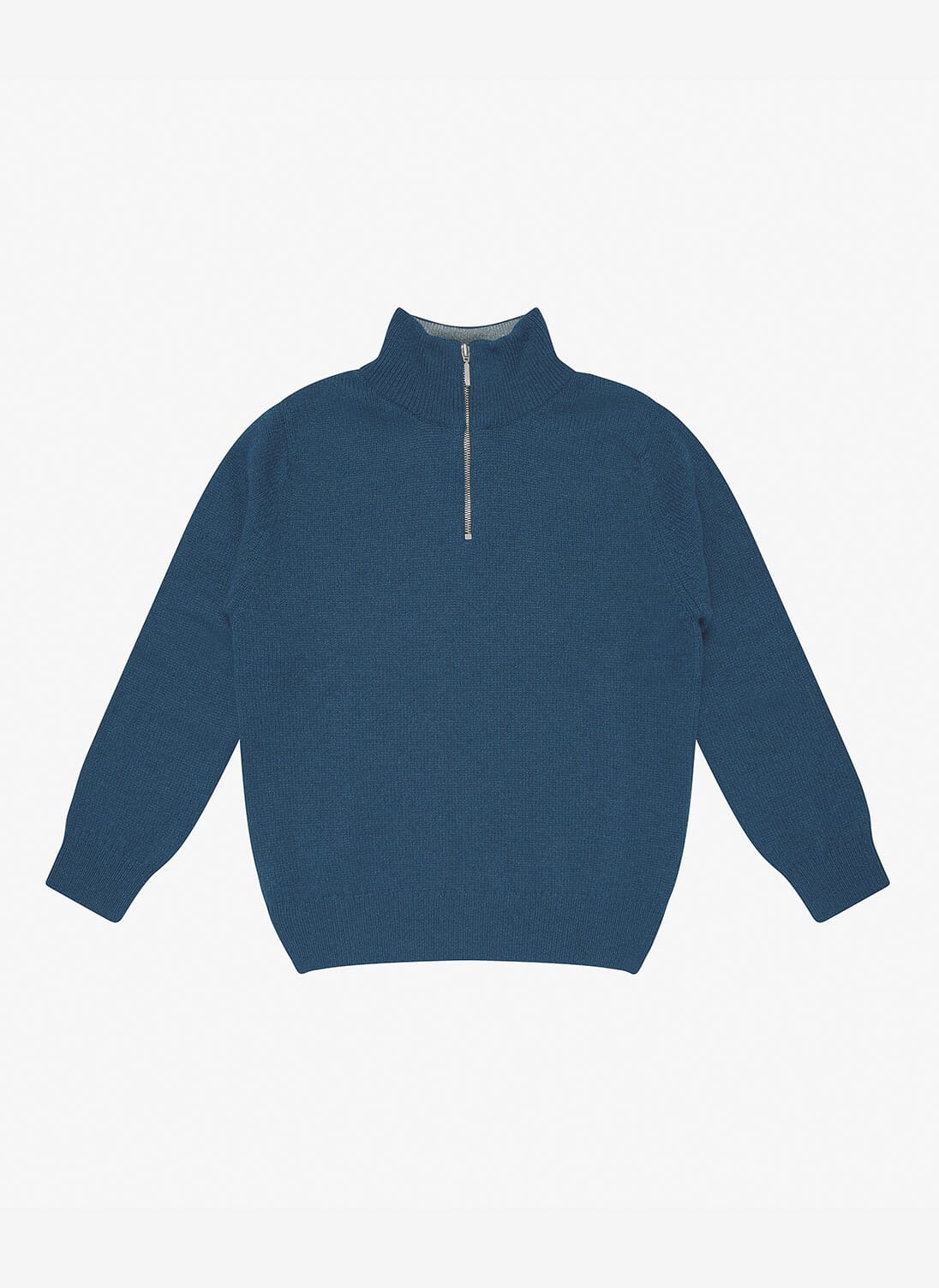 Marine Cashmere Zip Turtle Neck | Brora