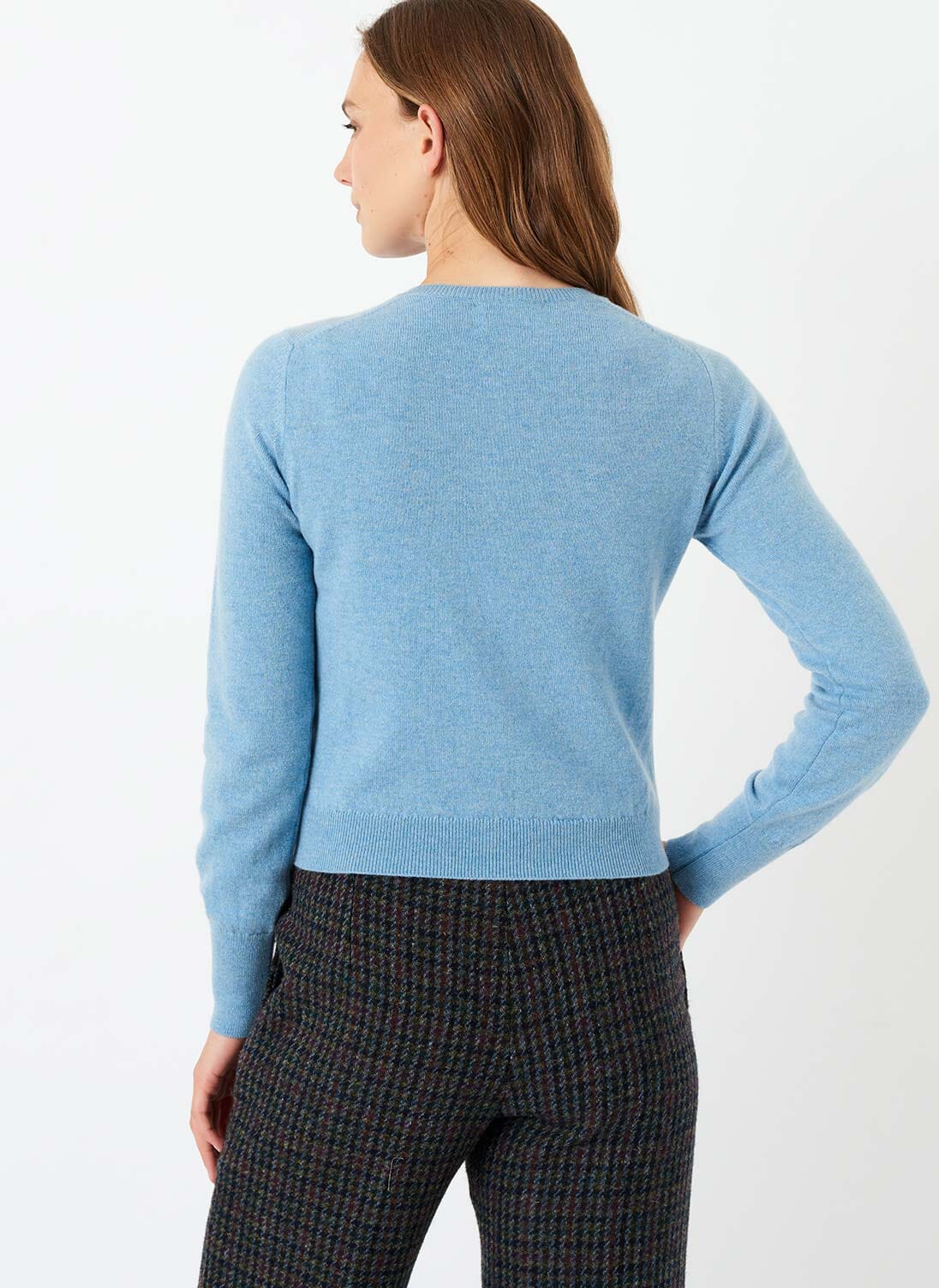 Periwinkle Cashmere Cropped Jumper | Cashmere Jumpers & Cardigans | Brora