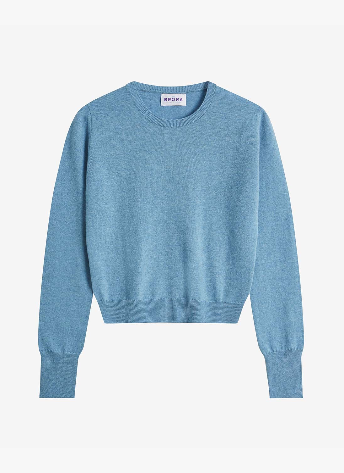 Periwinkle Cashmere Cropped Jumper | Cashmere Jumpers & Cardigans | Brora
