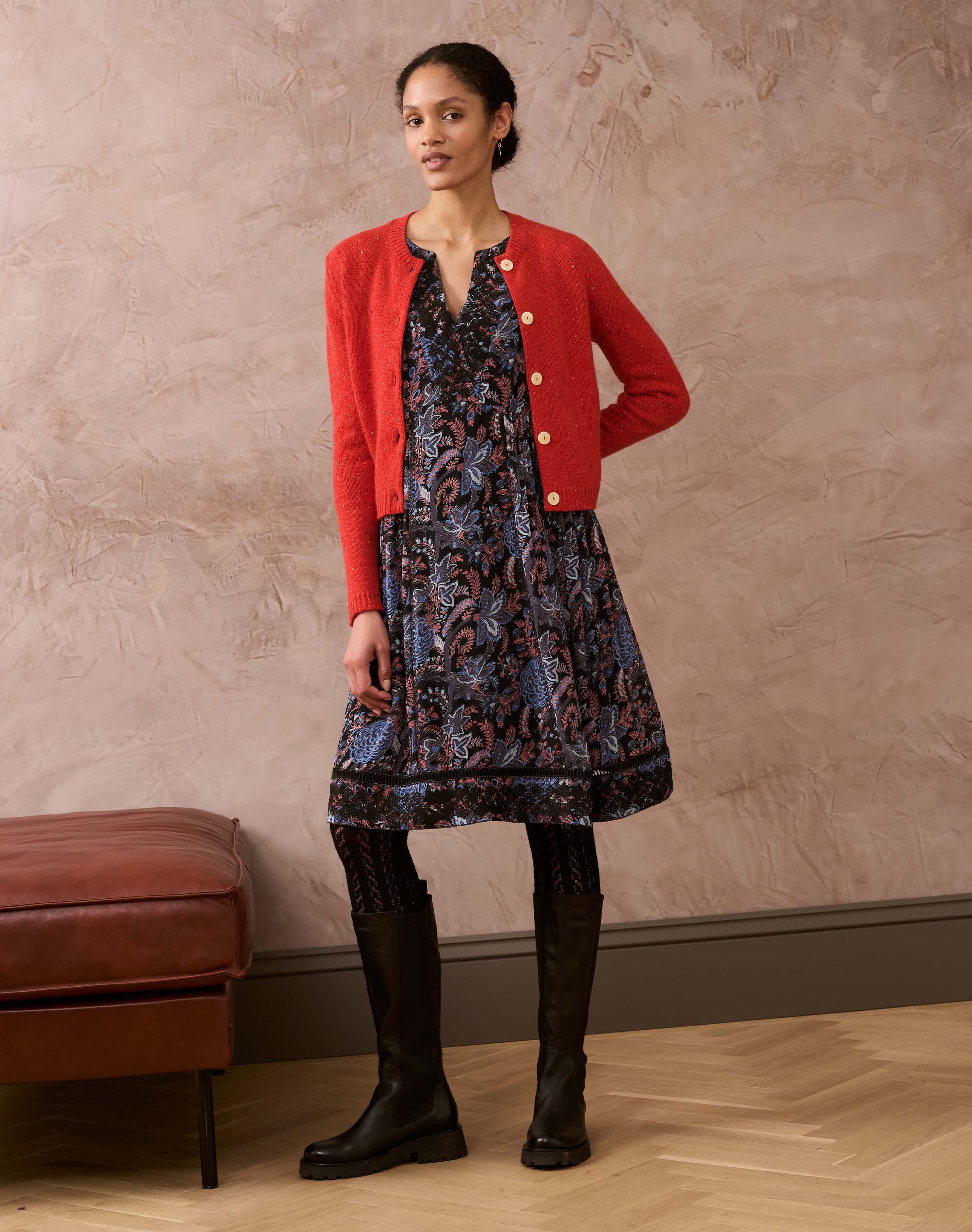 Red Cashmere Donegal Cardigan | Women's Knitwear | Brora Sale