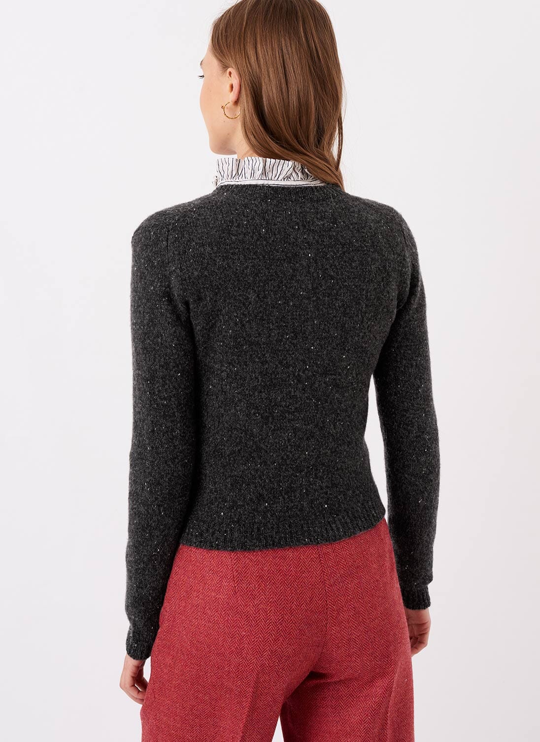 Charcoal Cashmere Donegal Cardigan | Women's Cardigans | Brora