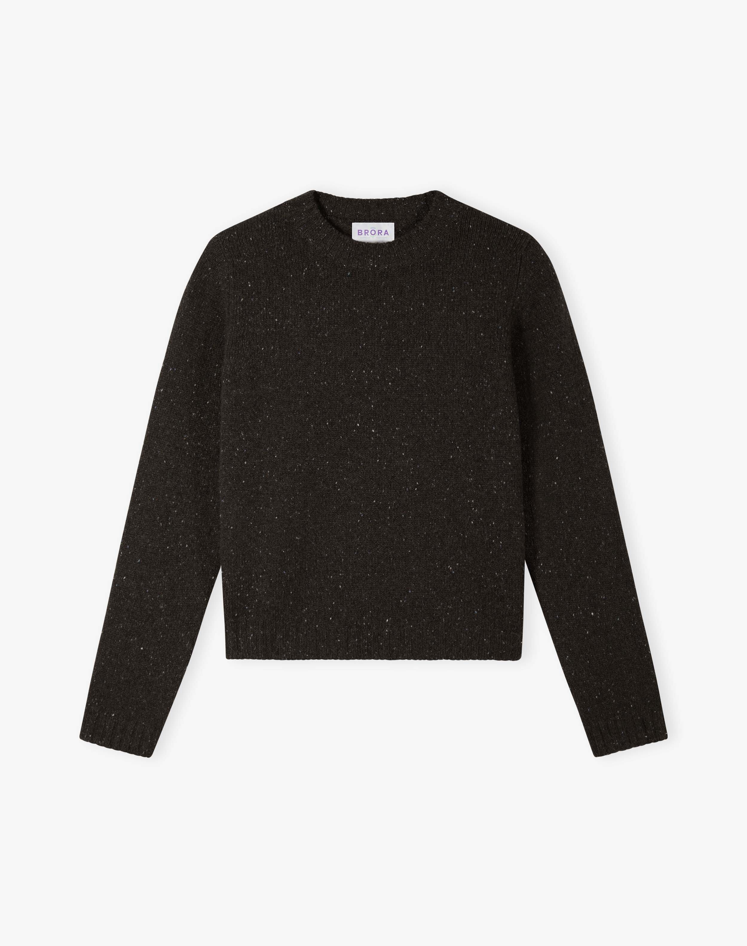 Black Cashmere Donegal Jumper | Women's Knitwear | Brora Sale