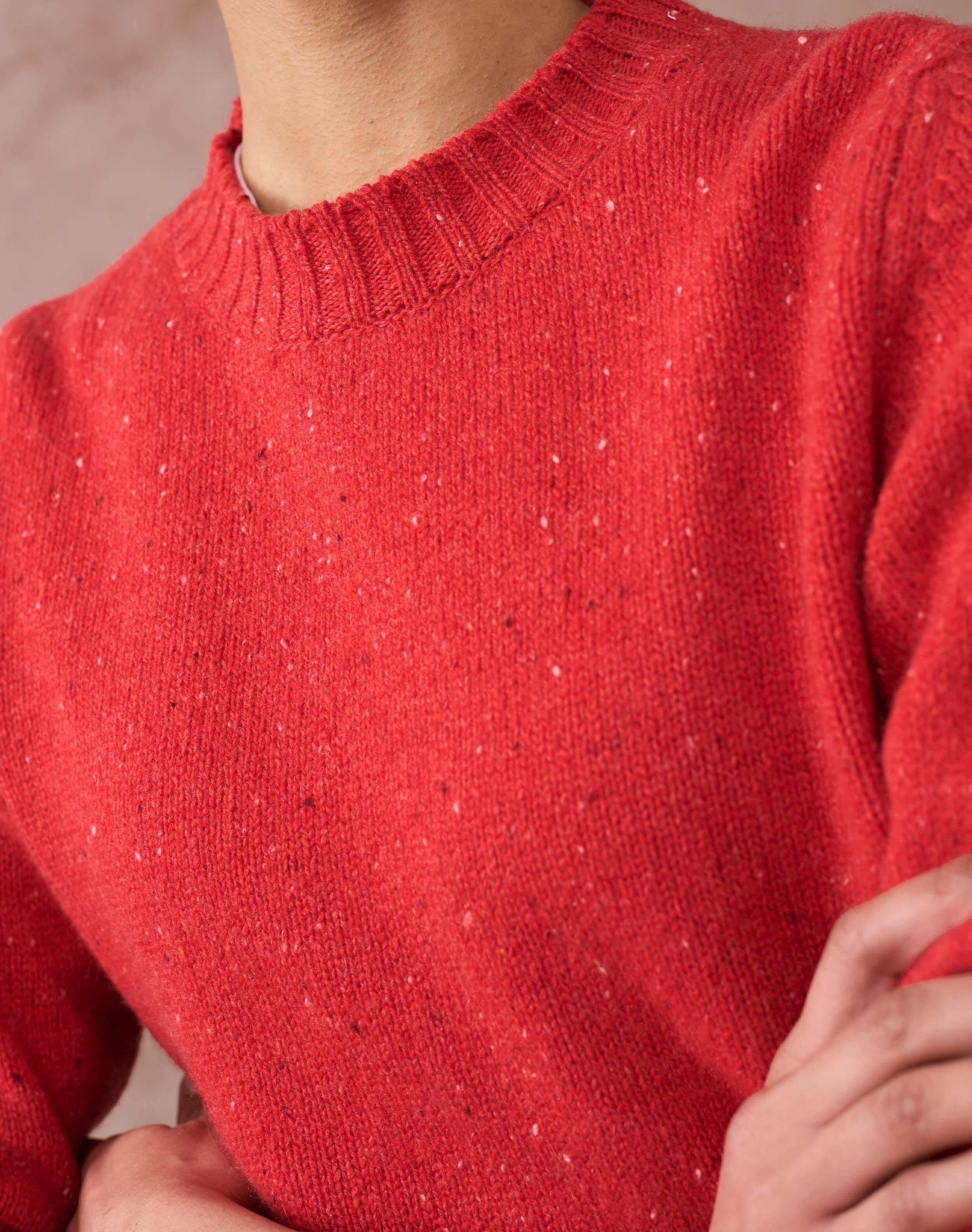 Red Cashmere Donegal Jumper | Women's Knitwear | Brora Sale