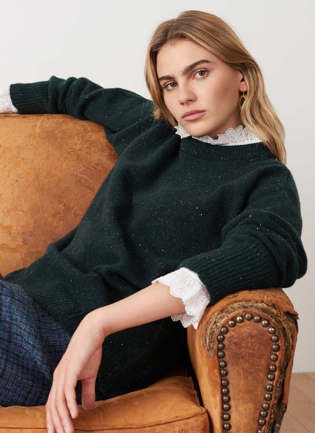 Pine Cashmere Donegal Jumper | Women's Jumpers | Brora