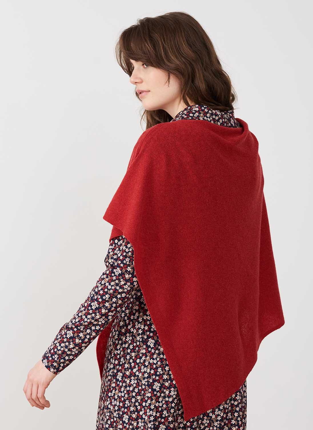 Flame Cashmere Gauzy Knit Poncho | Women's Ponchos & Capes | Brora Online