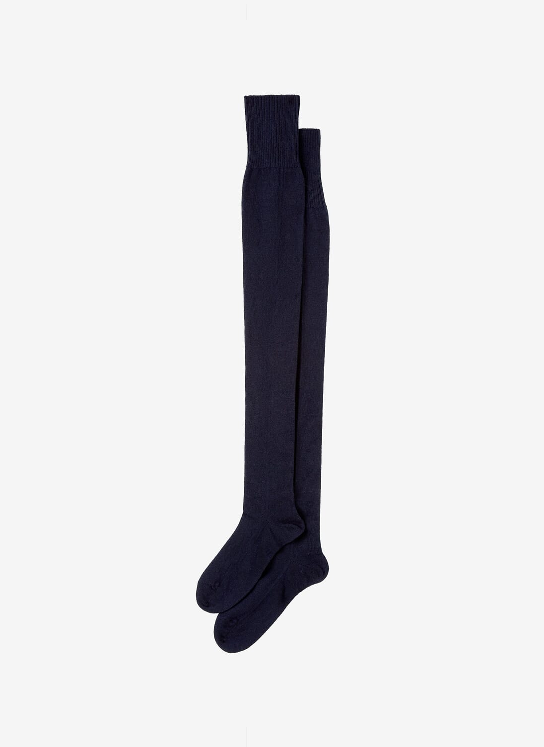 Midnight Wool & Cashmere Thigh High Socks | Accessories | Brora