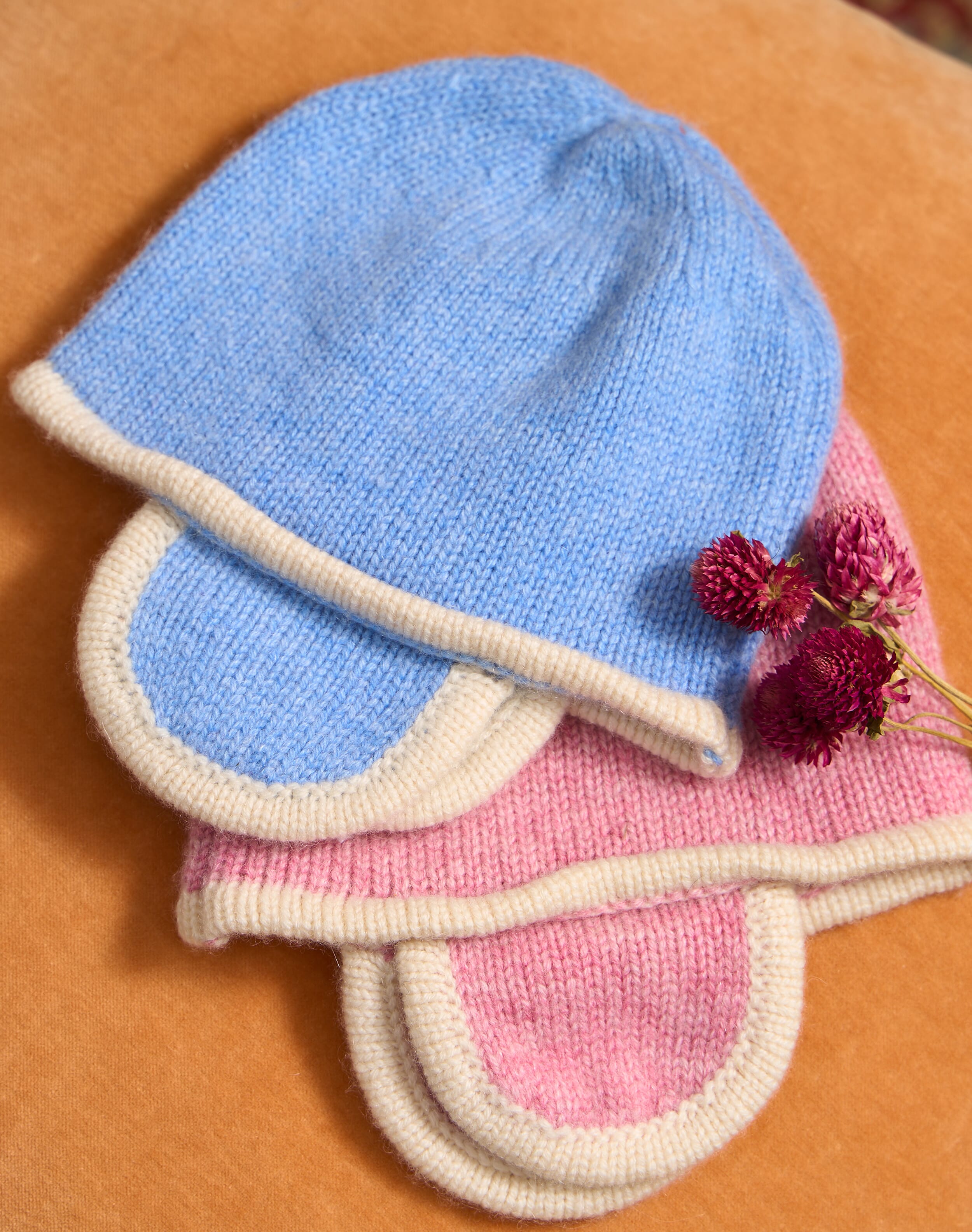 Pale Blue Cashmere Hand Knit Bonnet | Brora