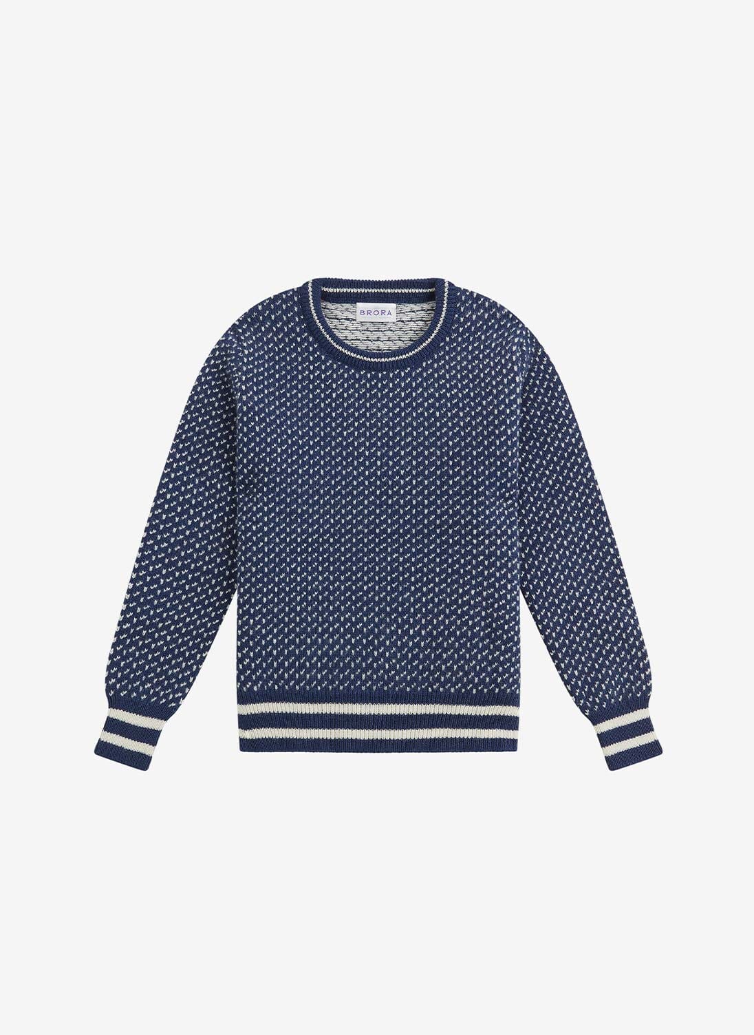 Indigo Wool & Cashmere Norwegian Jumper | Children's Knitwear | Brora