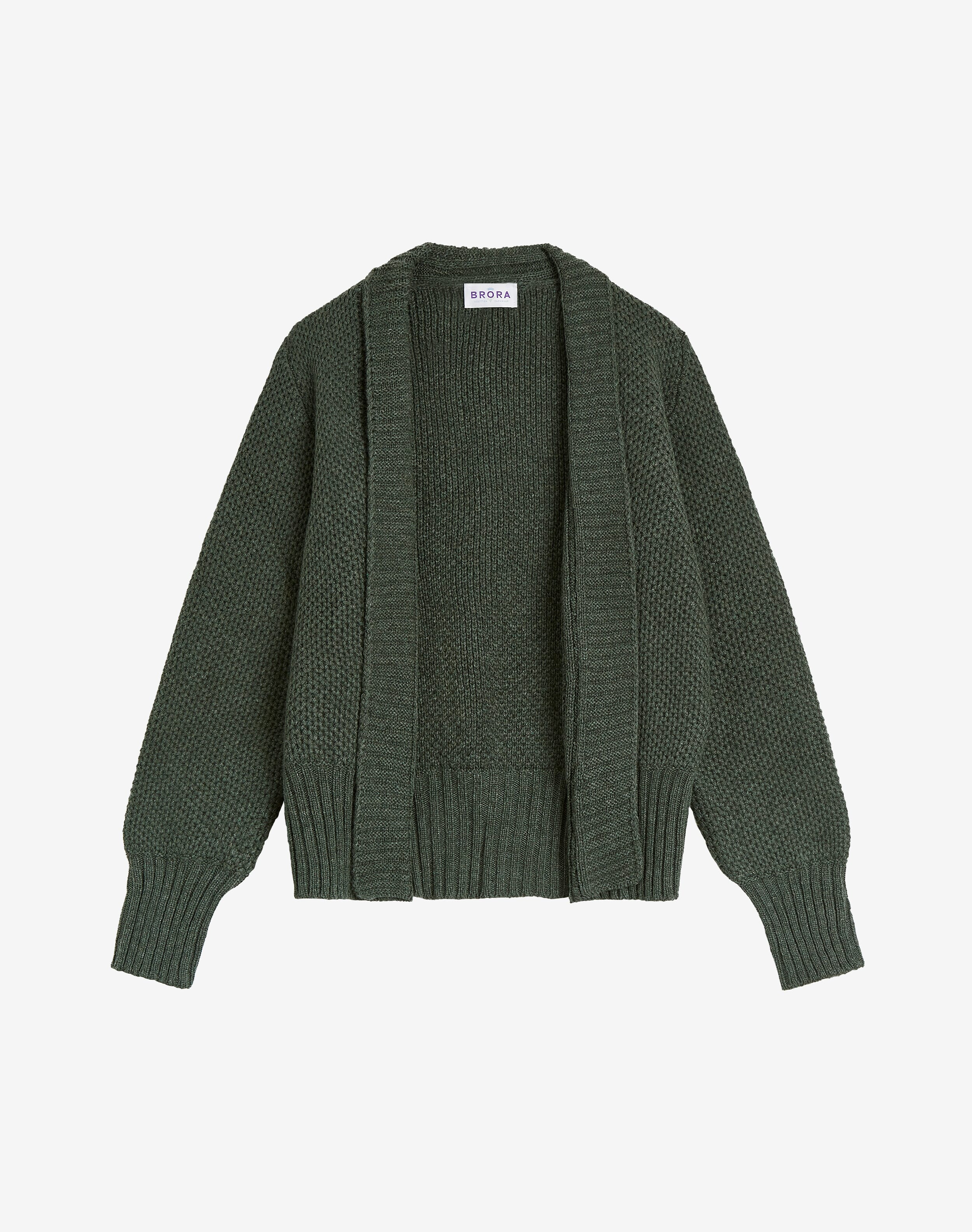 Scottish Cashmere Luxury Knit Cardigan in Olive | Brora