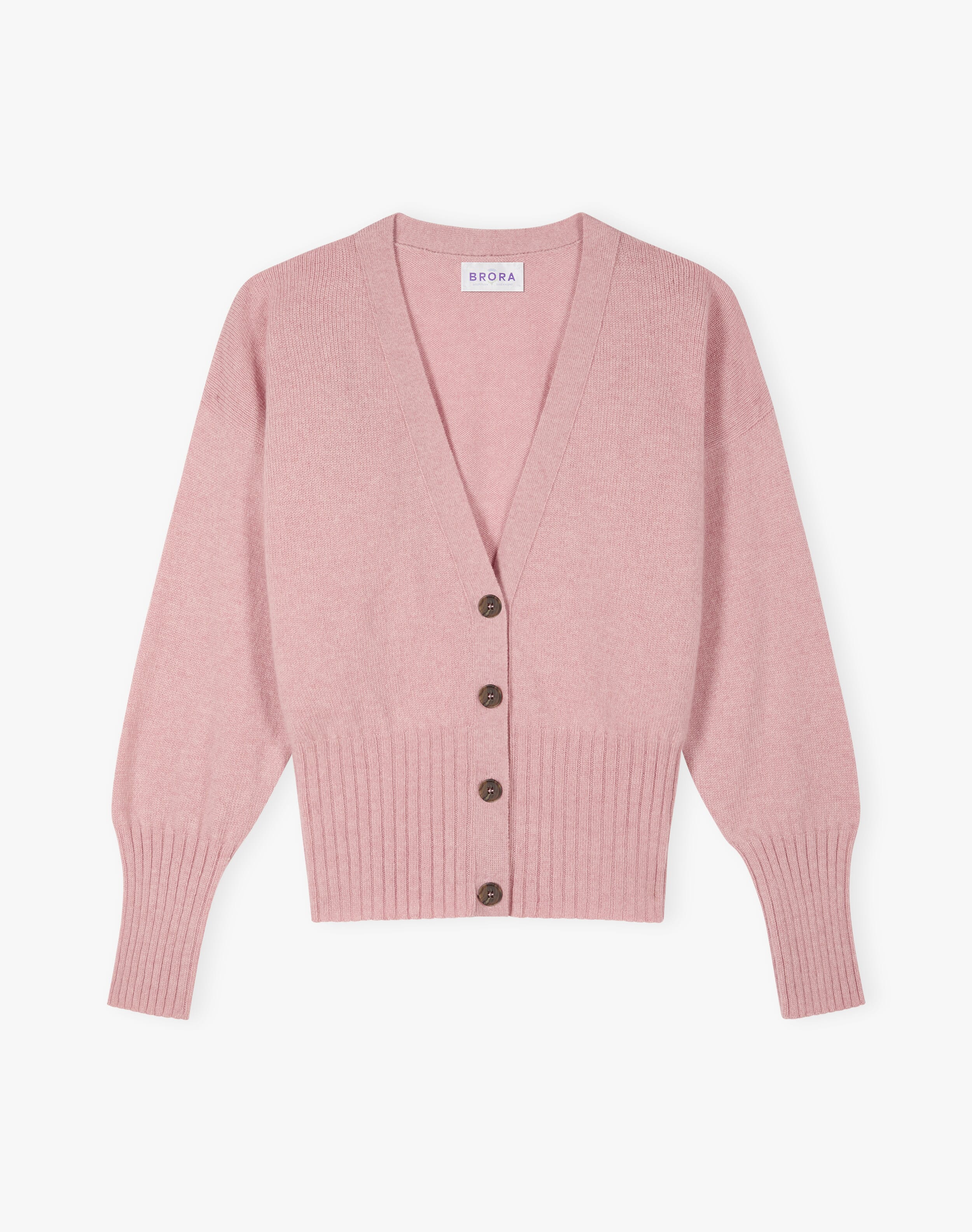 Cashmere V Neck Cardigan in Shell | Women's Cashmere | Brora