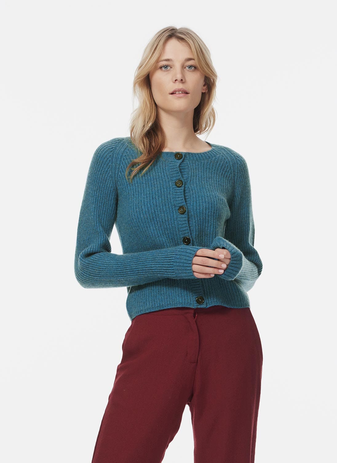 Cashmere Ribbed Cardigan | Brora.co.uk