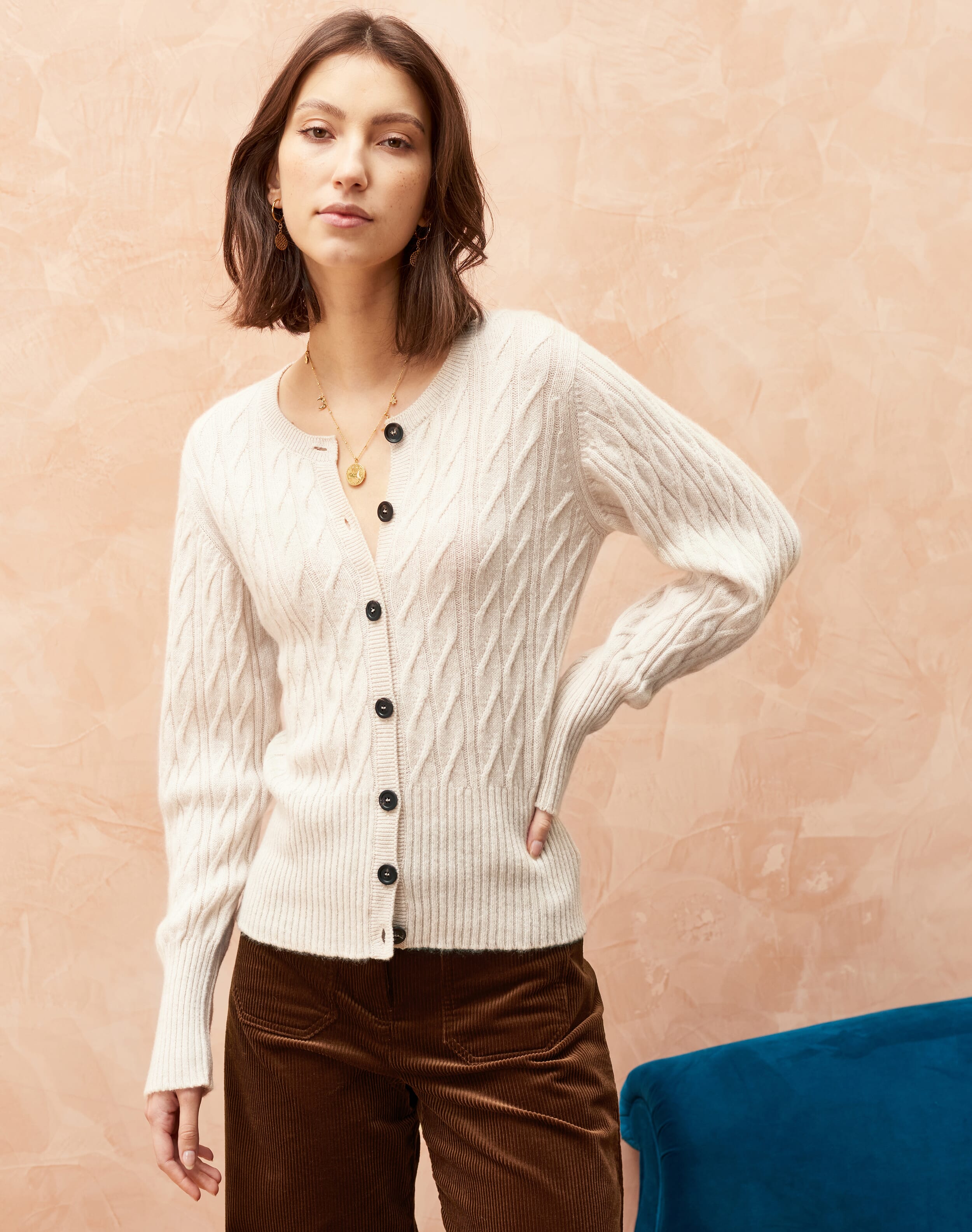 Scottish Cashmere Cable Cardigan | Cardigans | Brora