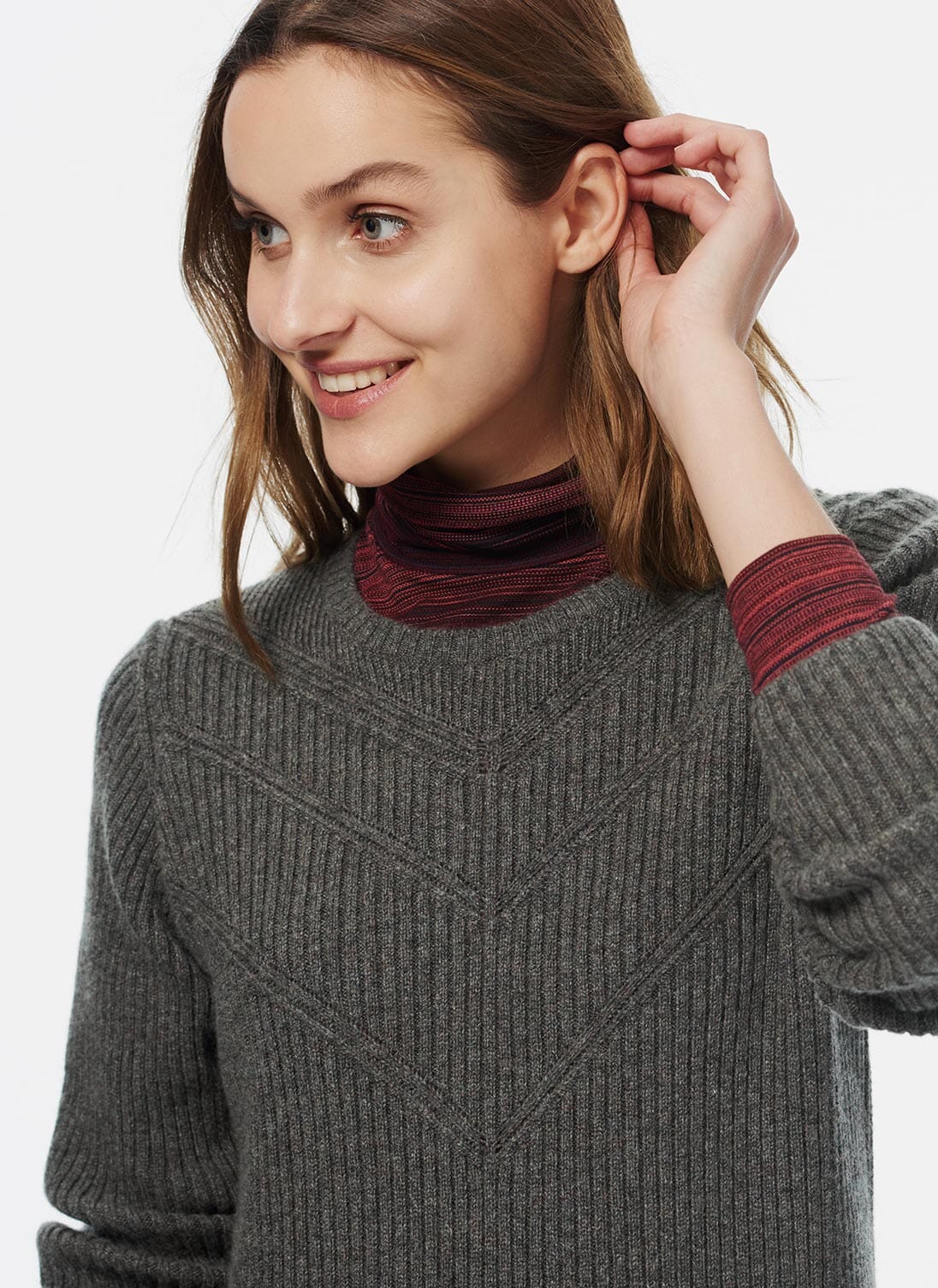 Cashmere Ribbed Long Line Jumper | Brora.co.uk