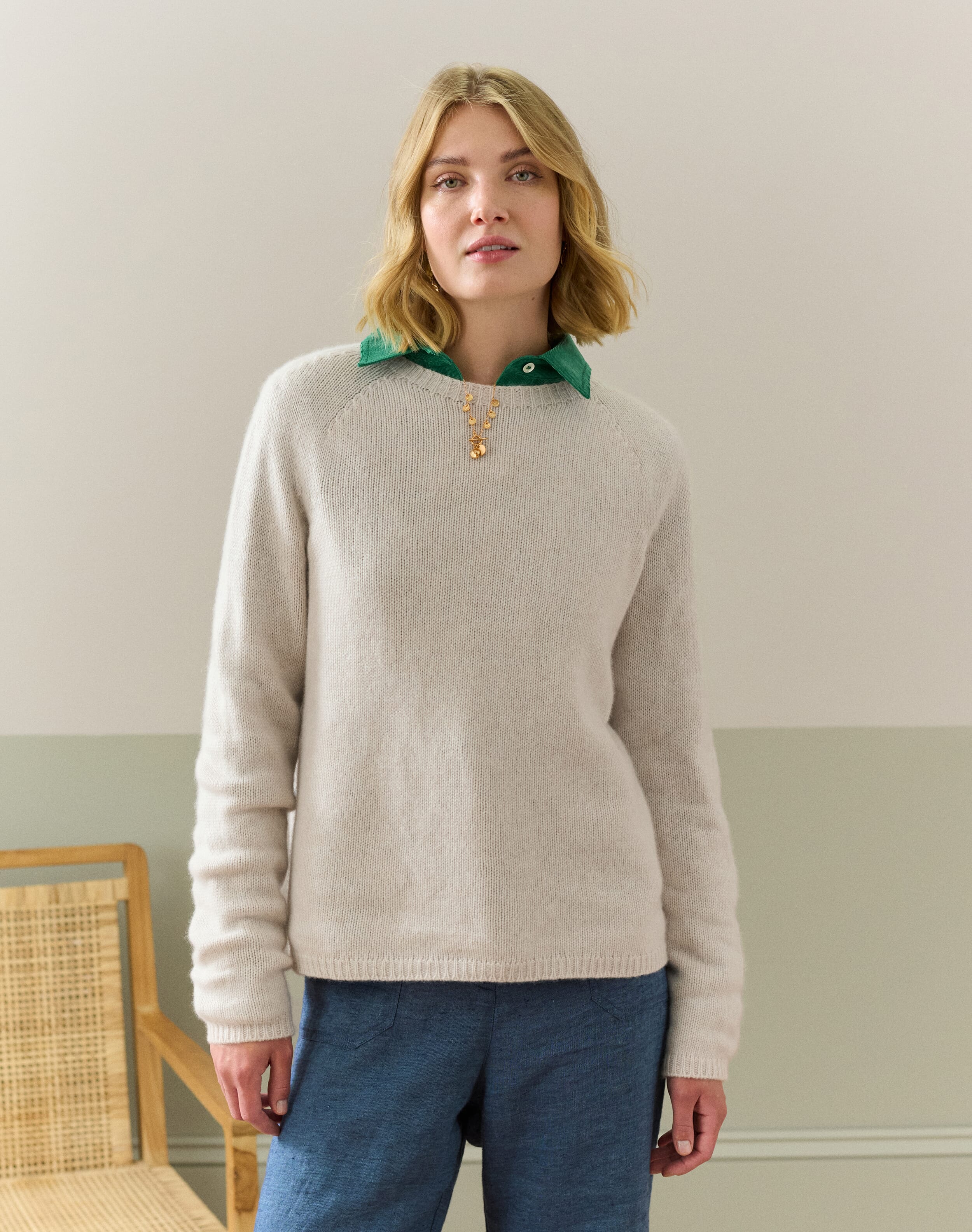 Women's Cashmere Jumper in Swan | Womenswear | Brora Fashion