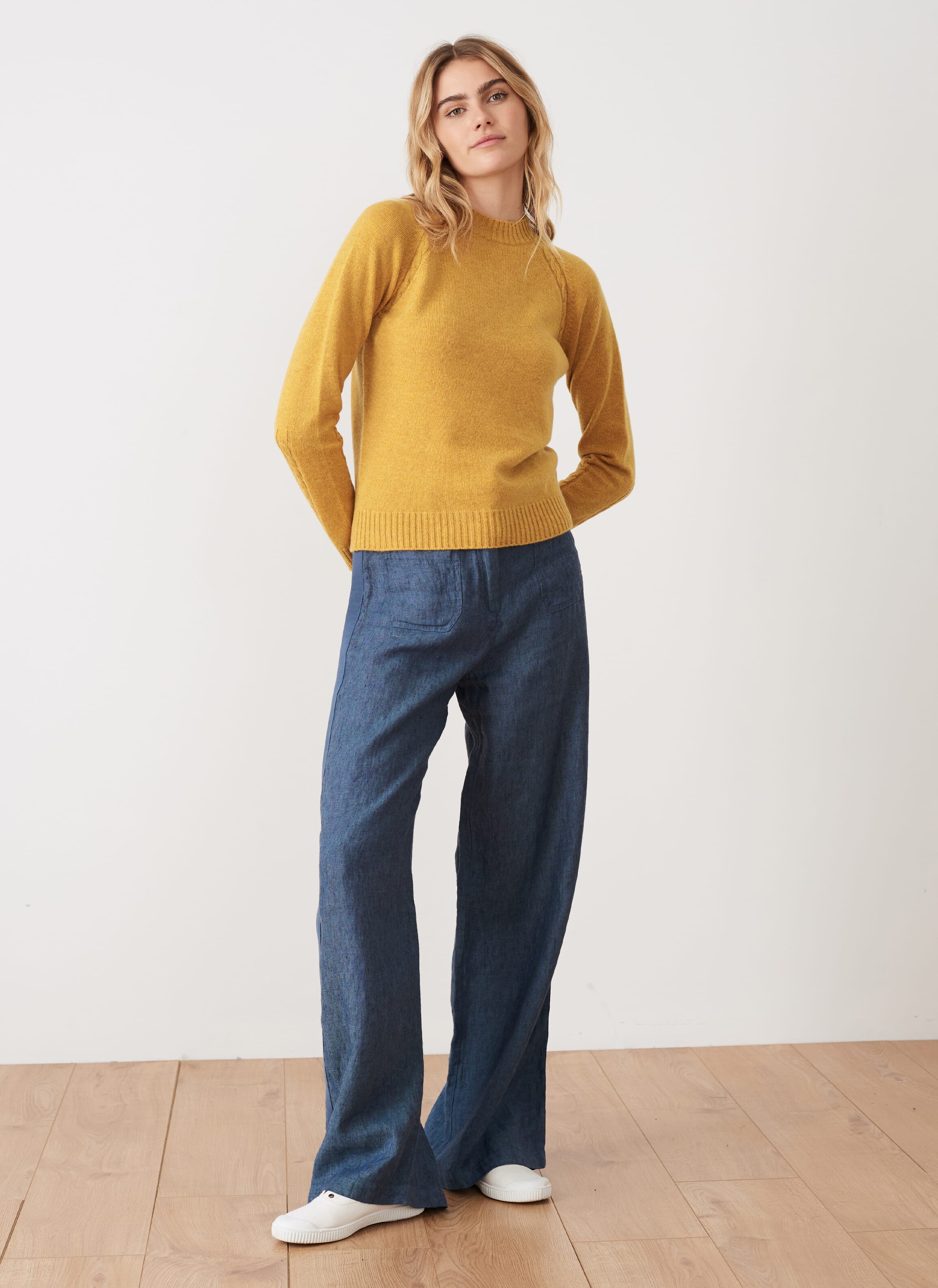 Ochre Cashmere Cable Jumper | Women's Jumpers | Brora