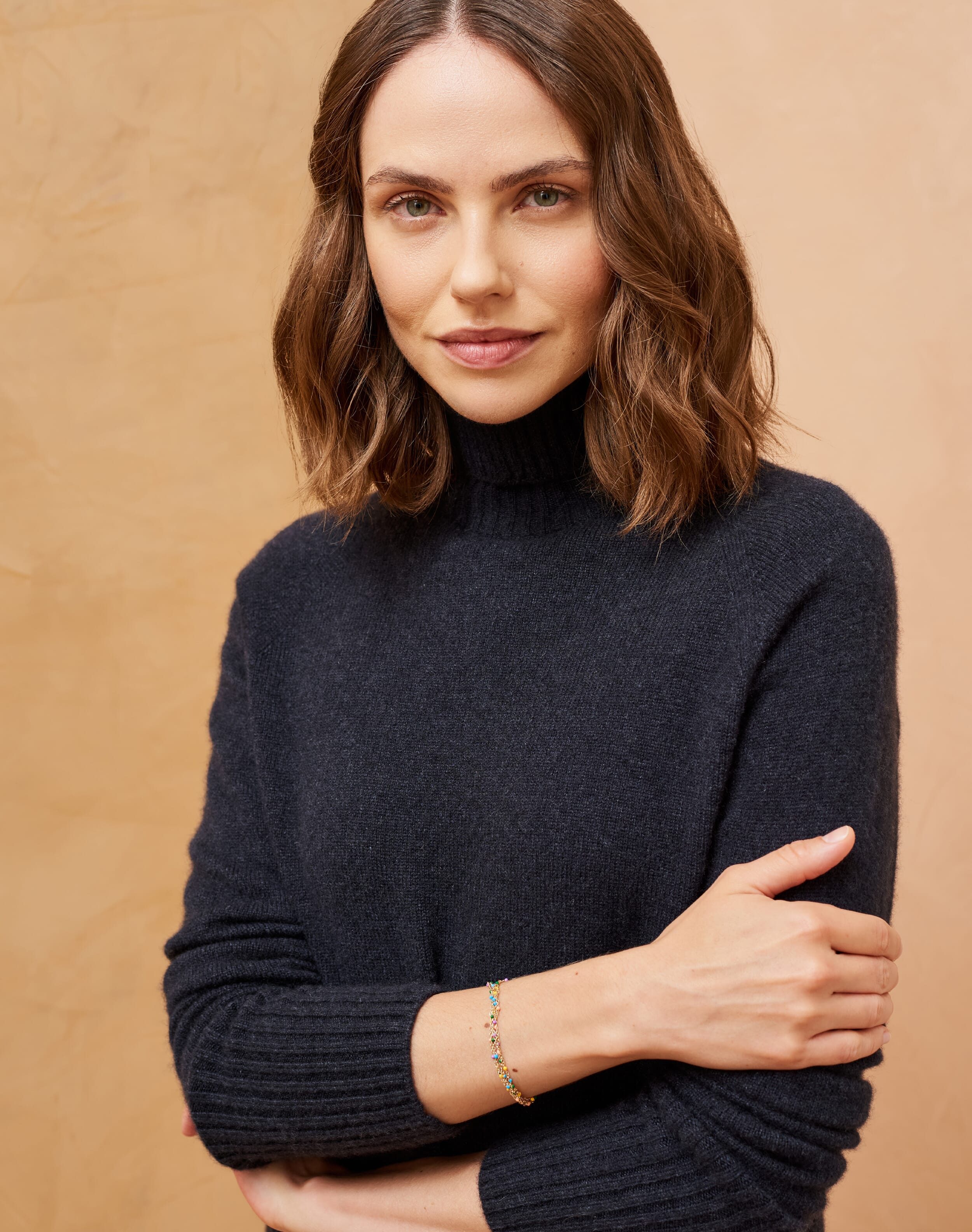 Navy Cashmere Polo Neck | Women's Polonecks | Brora Fashion