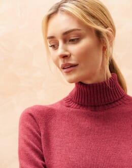 Pink Cashmere Polo Neck Women s Polonecks Brora Fashion
