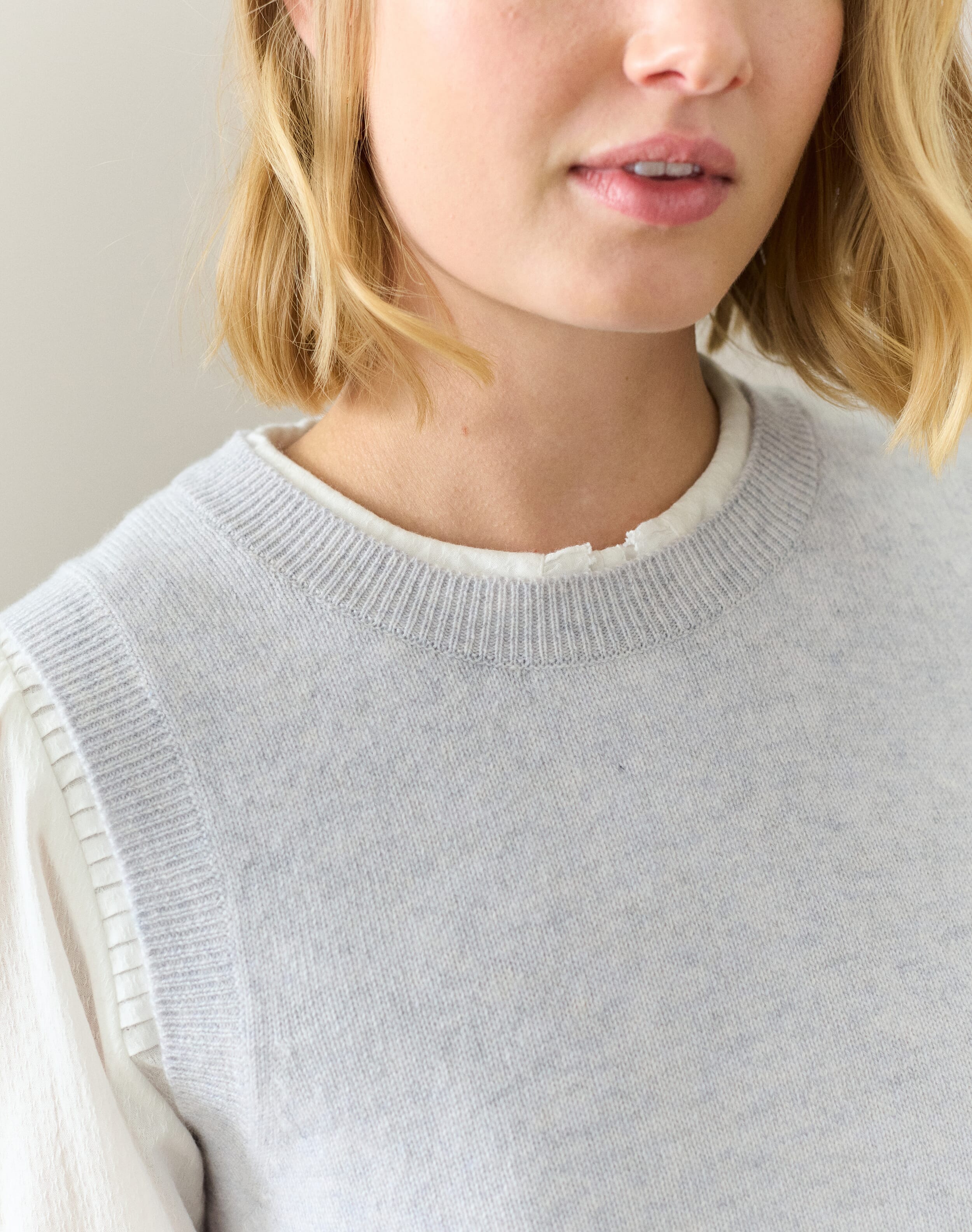 Women's Cashmere Tank in Pearl | Women's Tops | Brora Fashion